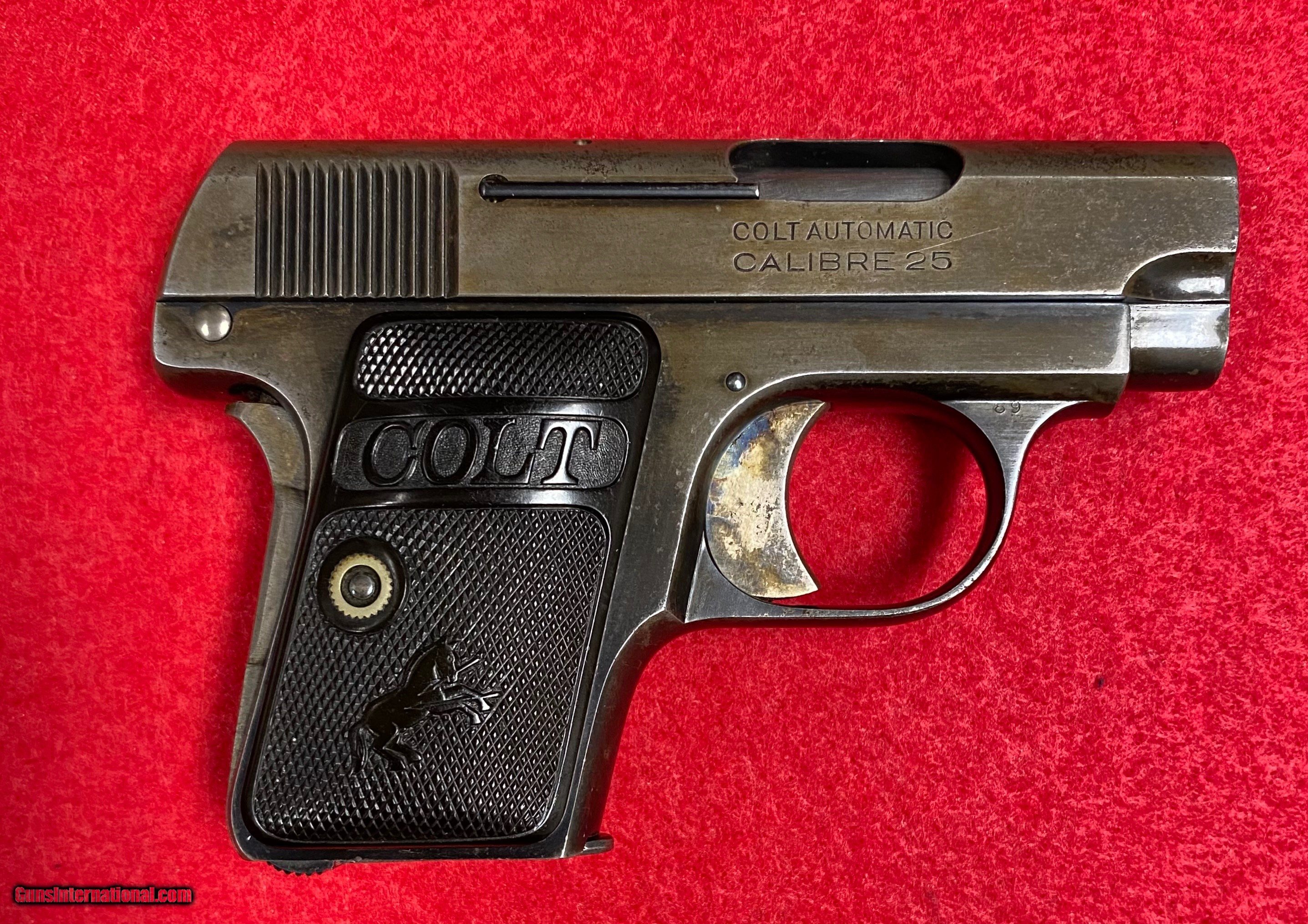 Vintage Colt 1908 Vest Pocket .25 Caliber with Sambar Stag grips ...