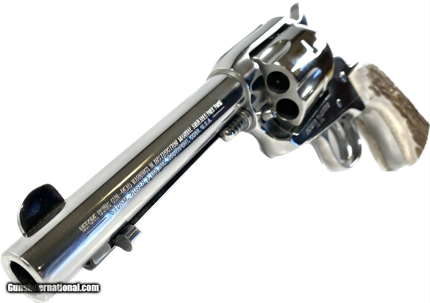 RUGER VAQUERO .45 LC, 5.5" bbl, Stainless Custom Elk Grips (and factory grips)