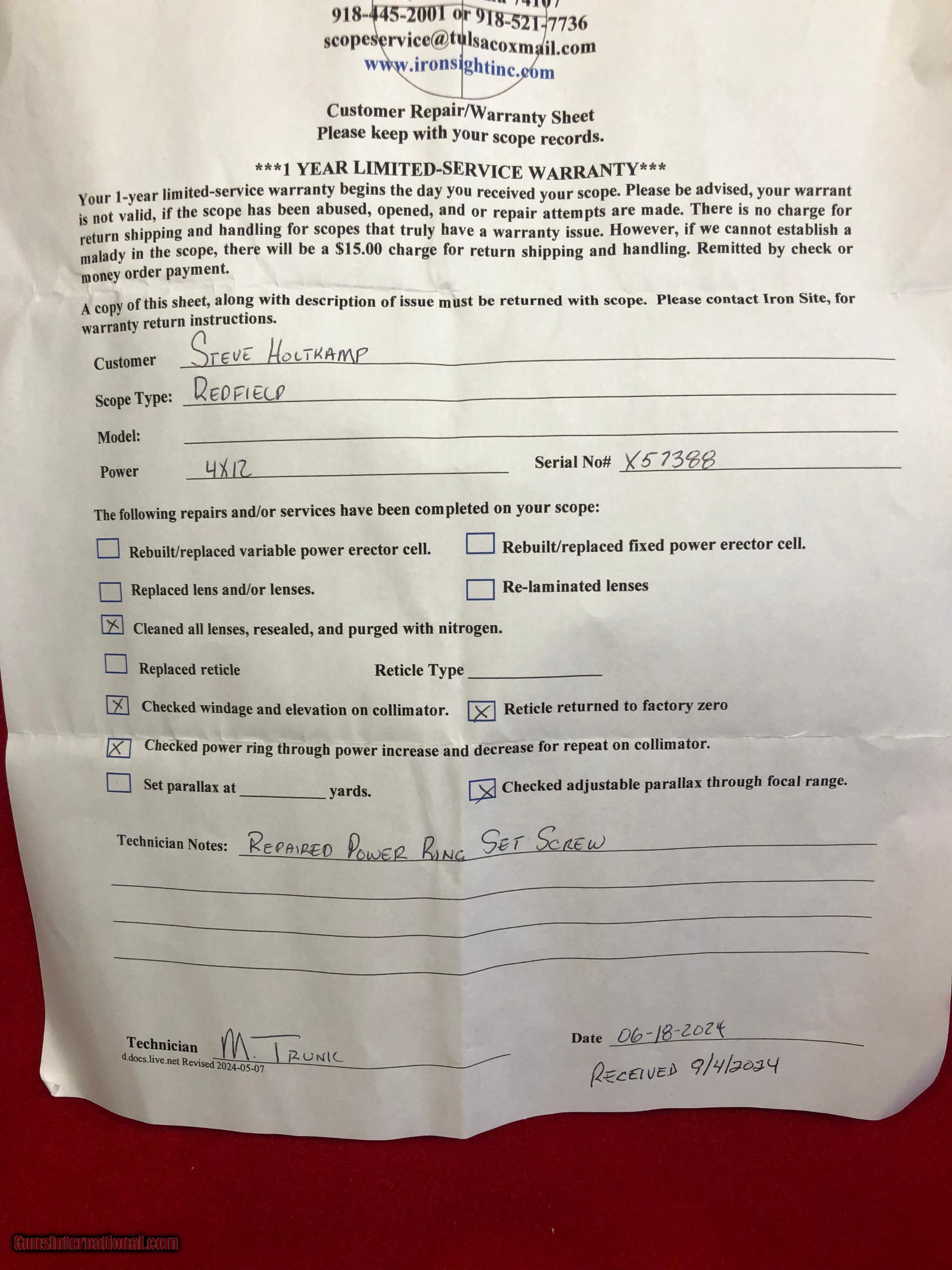 Redfield Gunsight Company ** Denver Colorado ** Made in USA ** Vintage ...