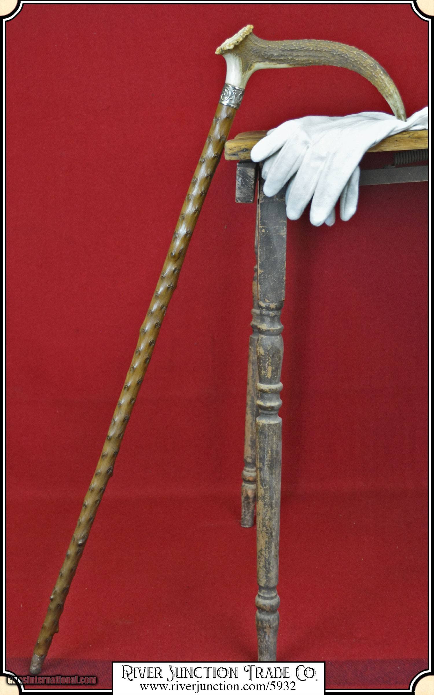 (Make Offer) Stag Handled Walking Cane