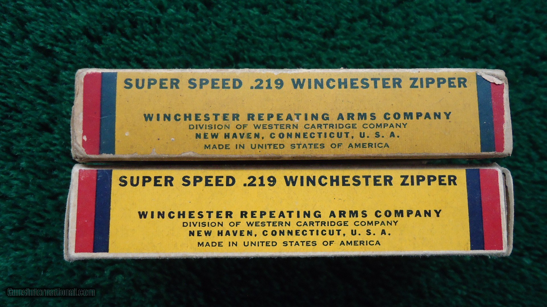 *Sale Pending* - 2 FULL BOXES OF VINTAGE WINCHESTER 219 WIN ZIPPER AMMO