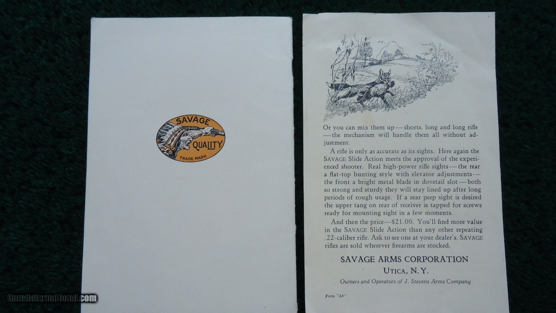 COLLECTION OF VINTAGE SAVAGE ARMS COMPANY CATALOGUES AND PAMPHLETS