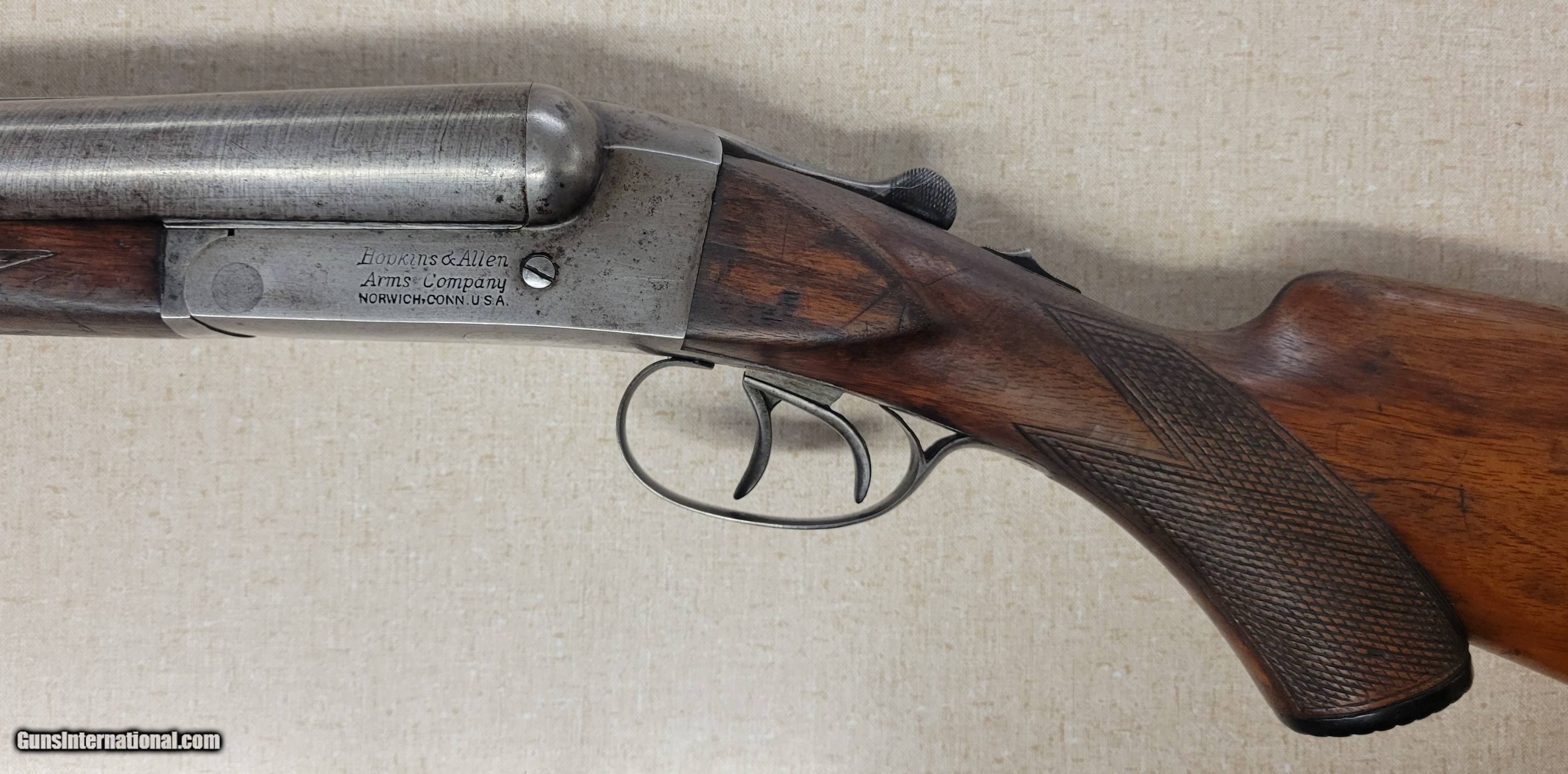Hopkins and Allen 12 Gauge Boxlock Double Barrel Shotgun