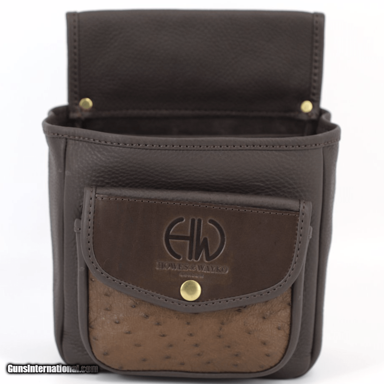 Leather pouch, Leather shell pouch, Leather Shell Holder With Ostrich