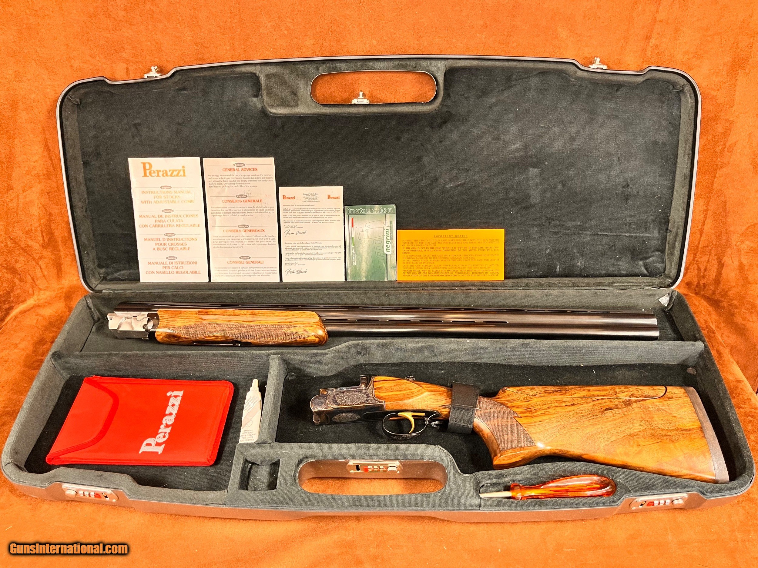 Perazzi MX8 Lusso engraved case Color hardened 32”