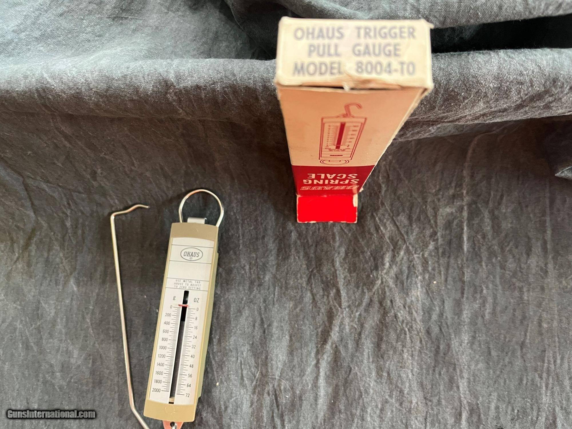 OHAUS, VINTAGE SPRING SCALE, TRIGGER PULL GAUGE MODEL 8004-TO for sale