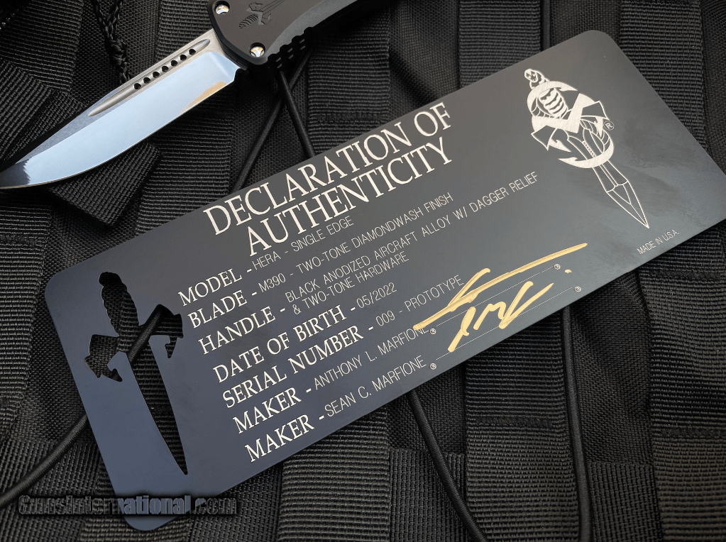 MARFIONE CUSTOM "HERA" PROTOTYPE OTF AUTOMATIC 3" DROP POINT ...