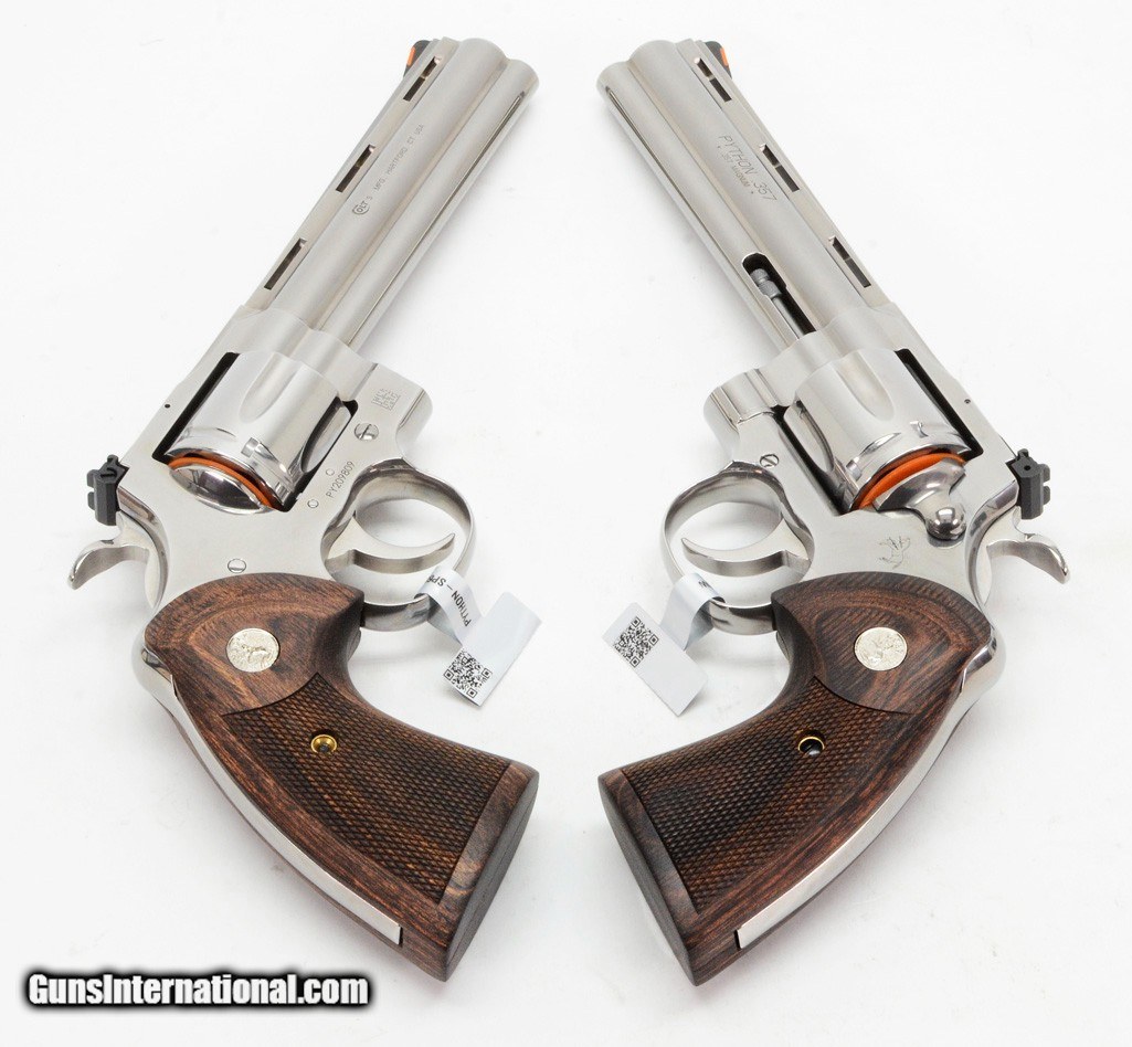 Colt Python New Production. Consecutive Pair. 6 Inch Stainless Steel ...