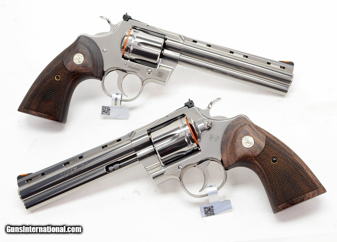 Colt Python New Production. Consecutive Pair. 6 Inch Stainless Steel ...
