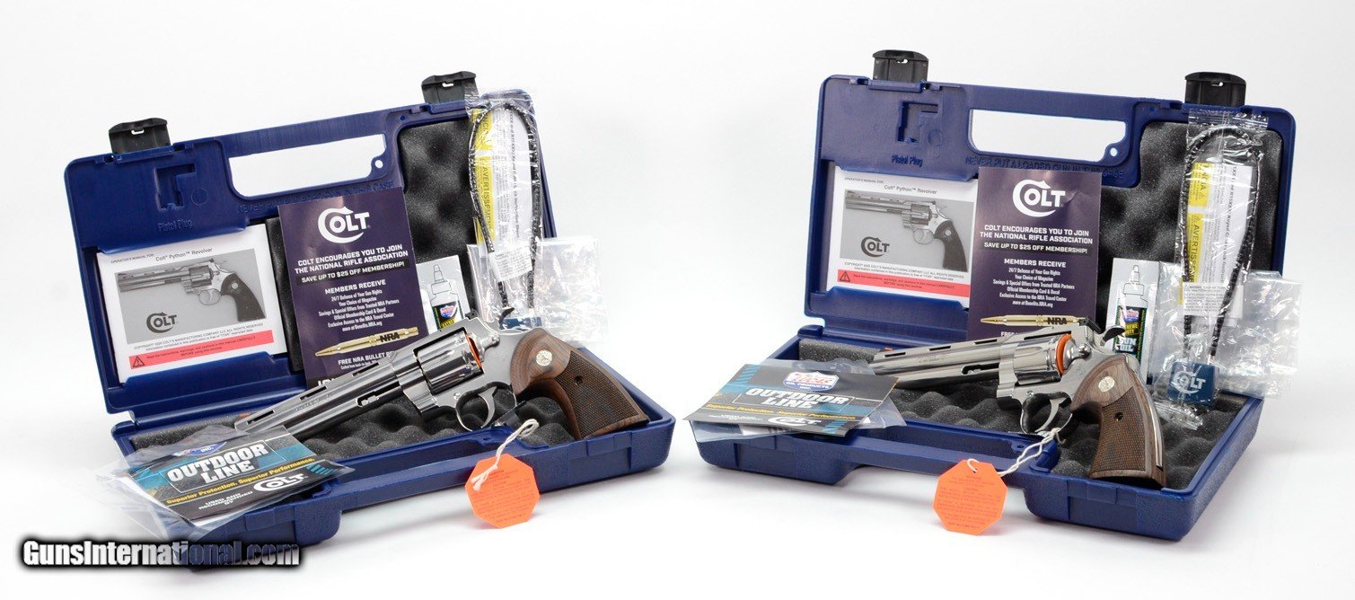 Colt Python New Production. Consecutive Pair. 6 Inch Stainless Steel ...