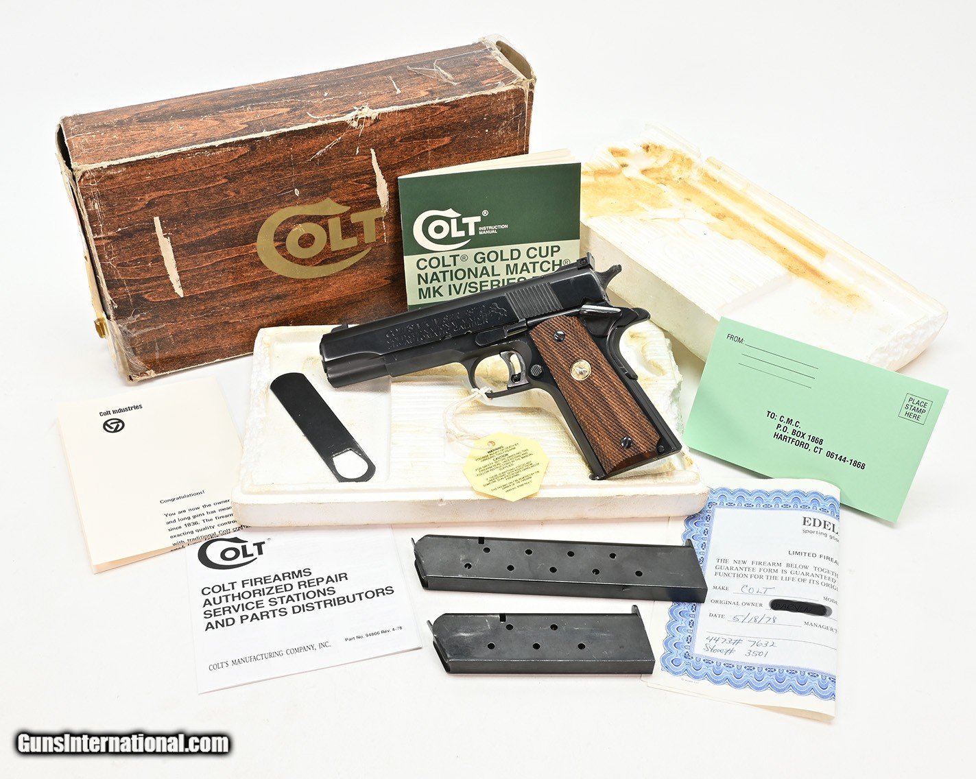 Colt 1911 Gold Cup National Match. Series 70. 45 ACP. Excellent Condition. With Original Box