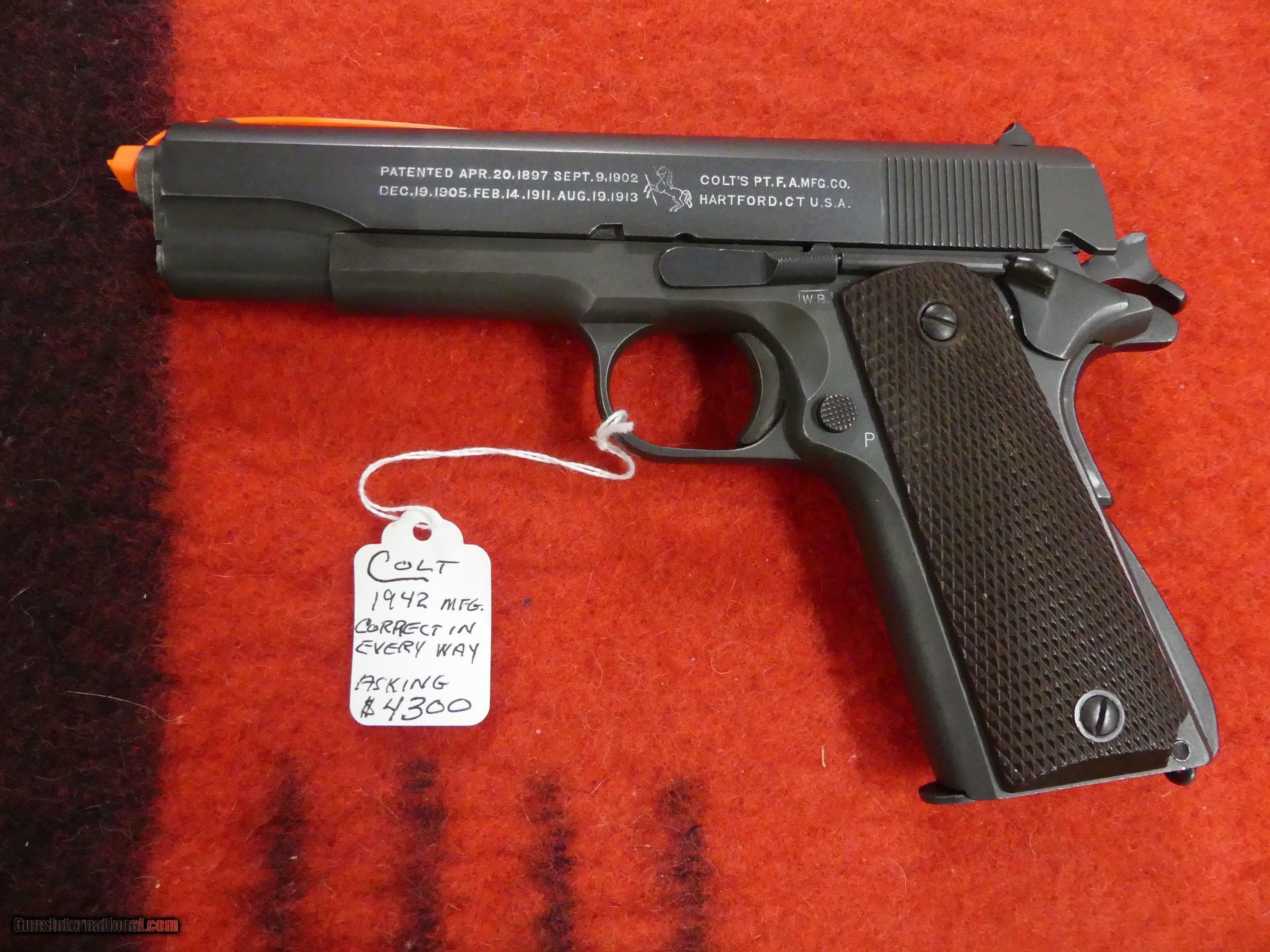 1942 Mfg Colt M1911A1 , Correct in every way