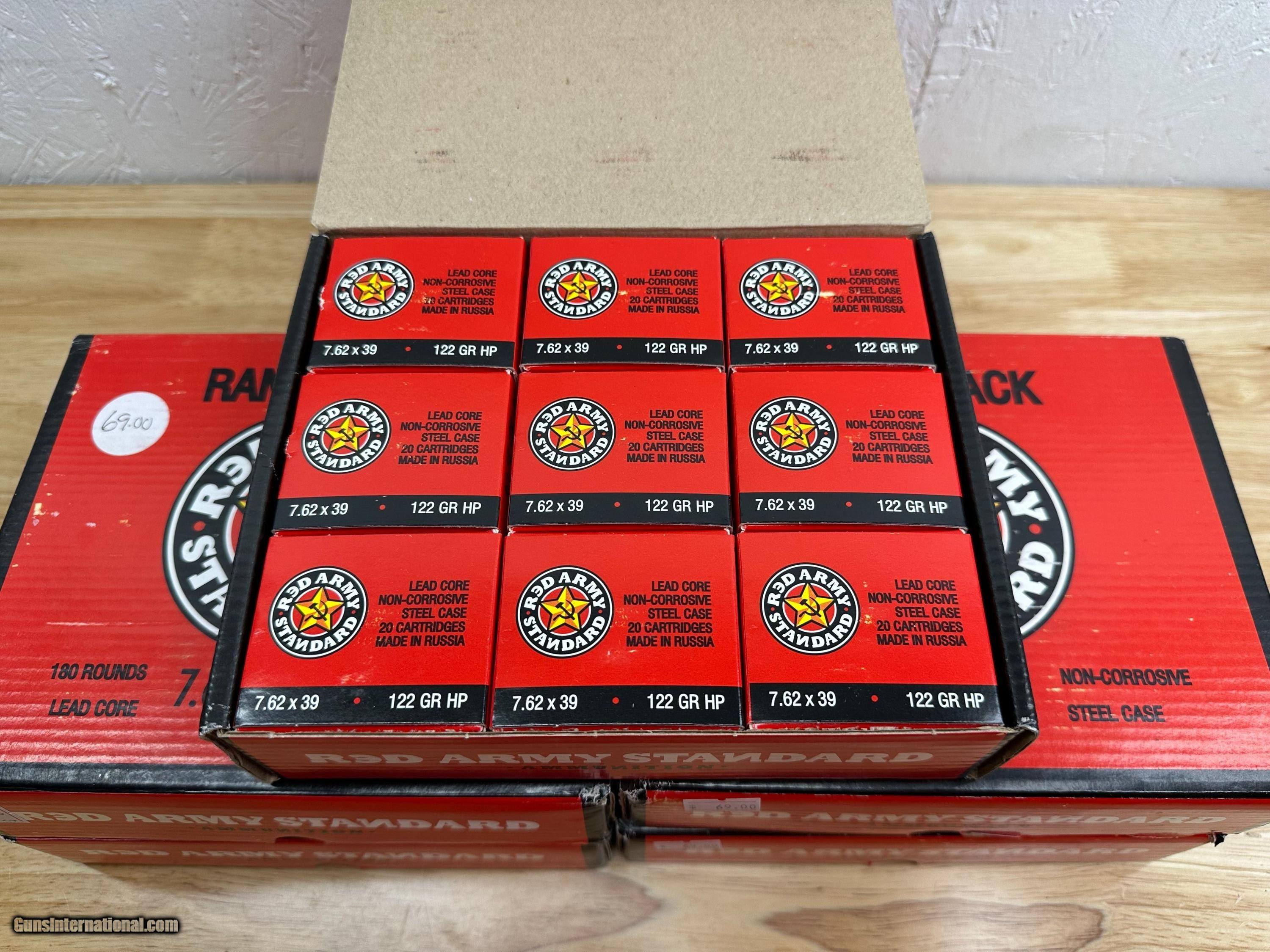900 rounds Red Army Standard 7.62x39 Lead core Hollow points