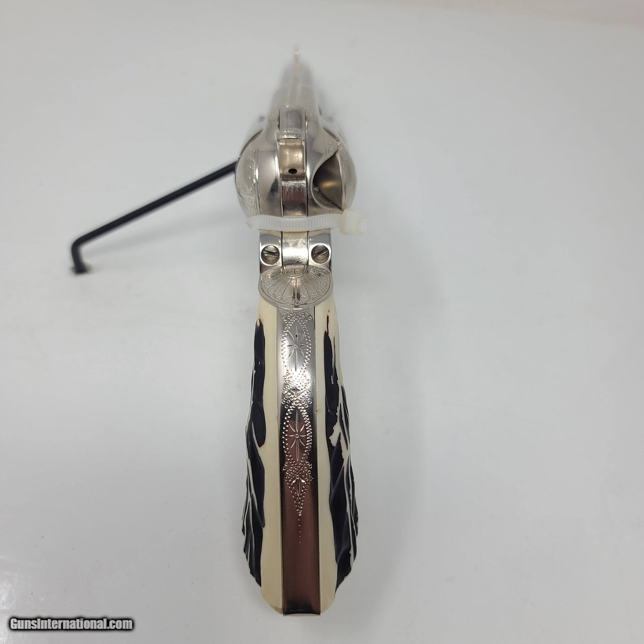 COLT single action army engraved with stag grips .45 LC