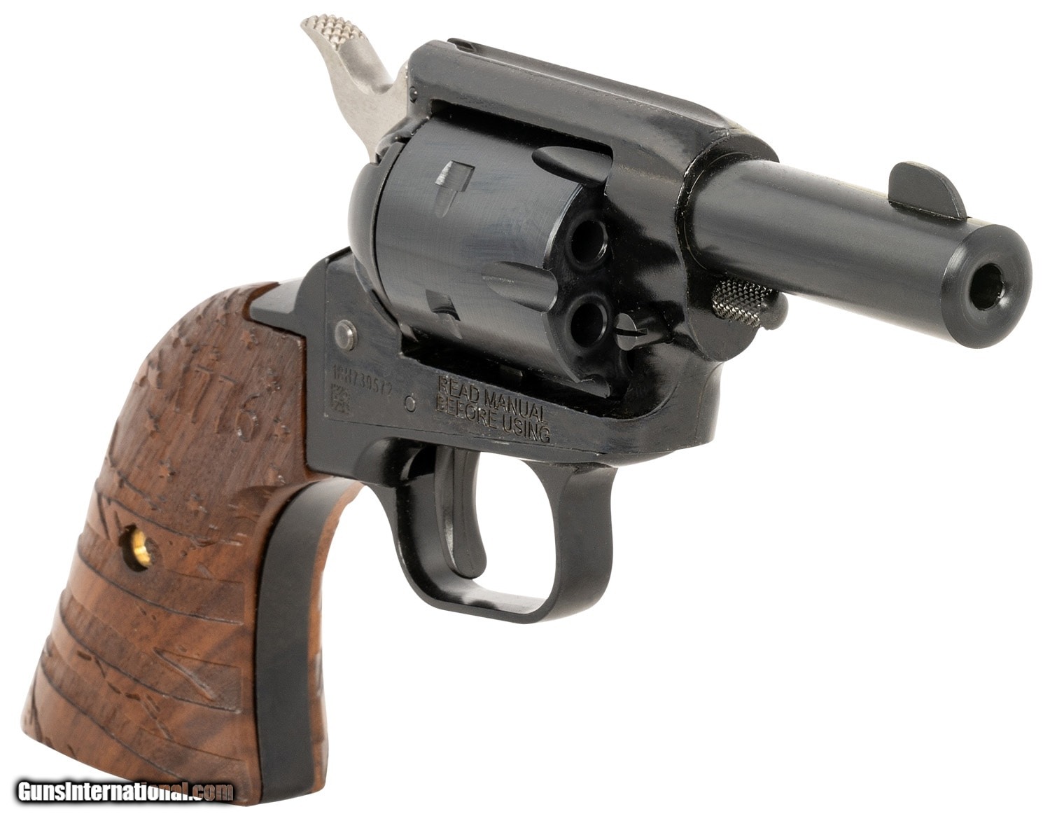HERITAGE MFG. BARKEEP 1776 FLAG ENGRAVED WOOD GRIPS .22 LR for sale