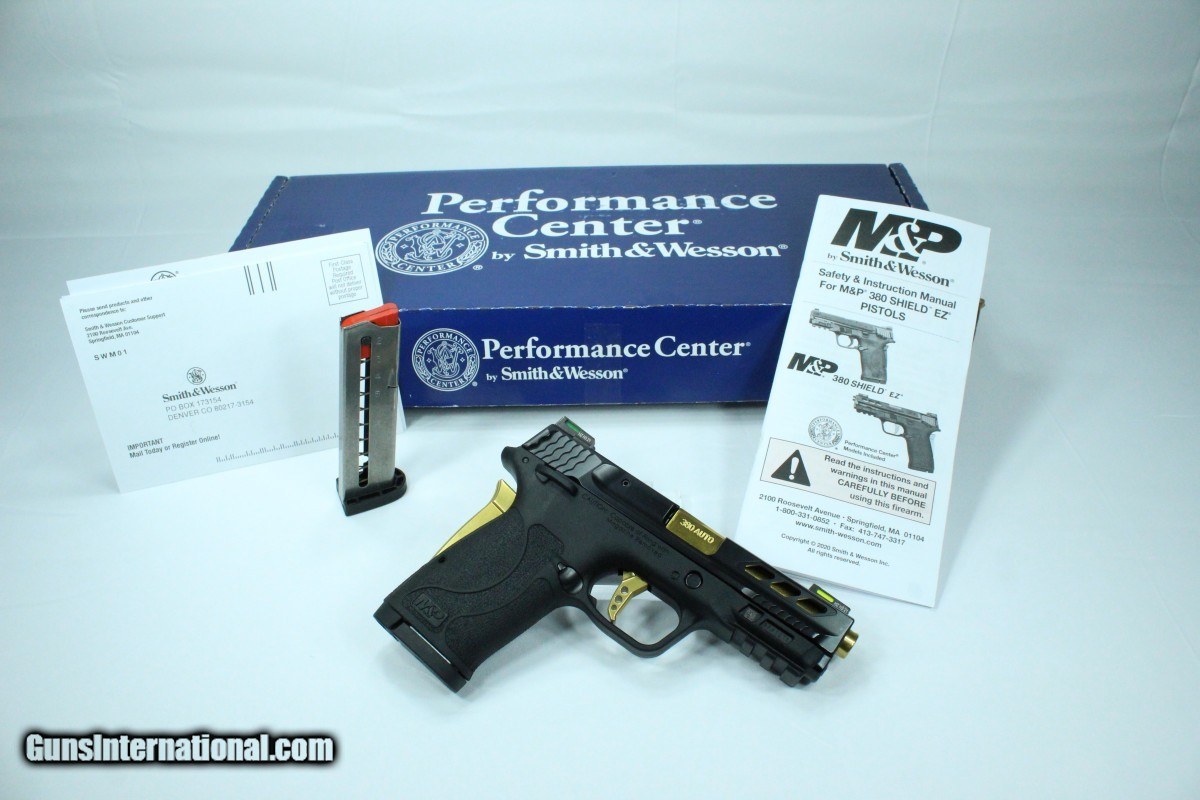 SMITH & WESSON PC M&P9 SHIELD EZ PORTED GOLD TS .380 ACP for sale