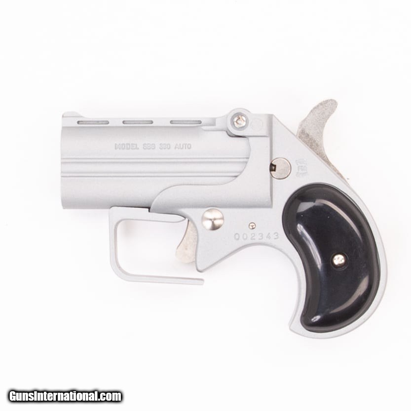 OLD WEST DERRINGER SHORT BORE SATIN/BLACK GRIPS .380 ACP for sale