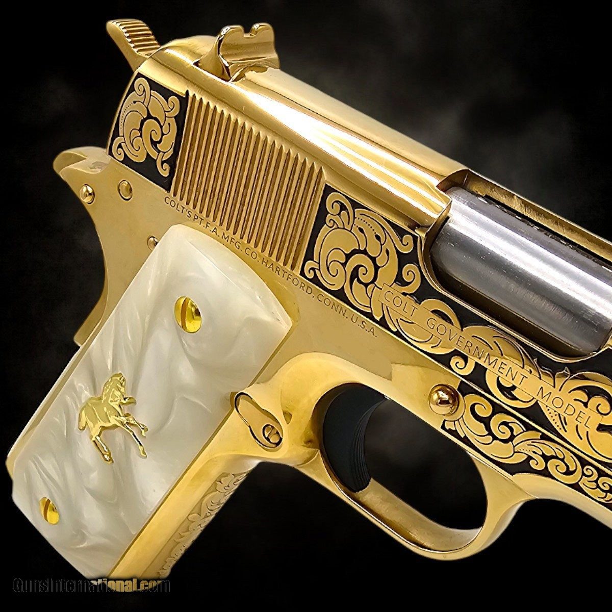 COLT 24K Gold - 1911 - 45ACP - Unique COLT Scroll Engraved - Polished ...
