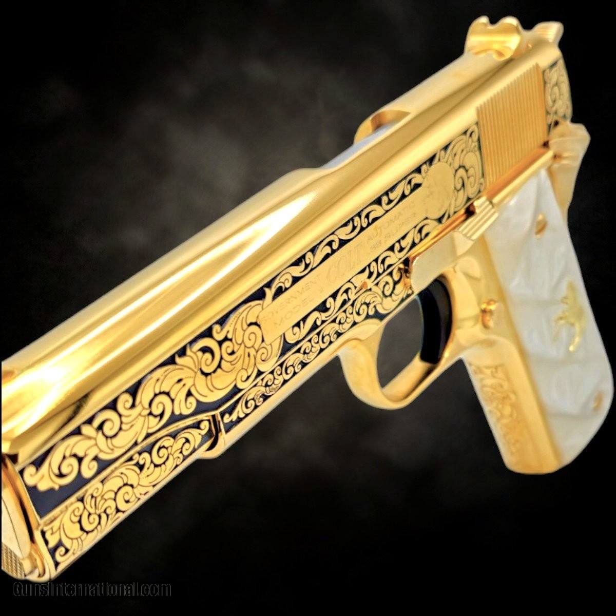 COLT 24K Gold - 1911 - 45ACP - Unique COLT Scroll Engraved - Polished ...