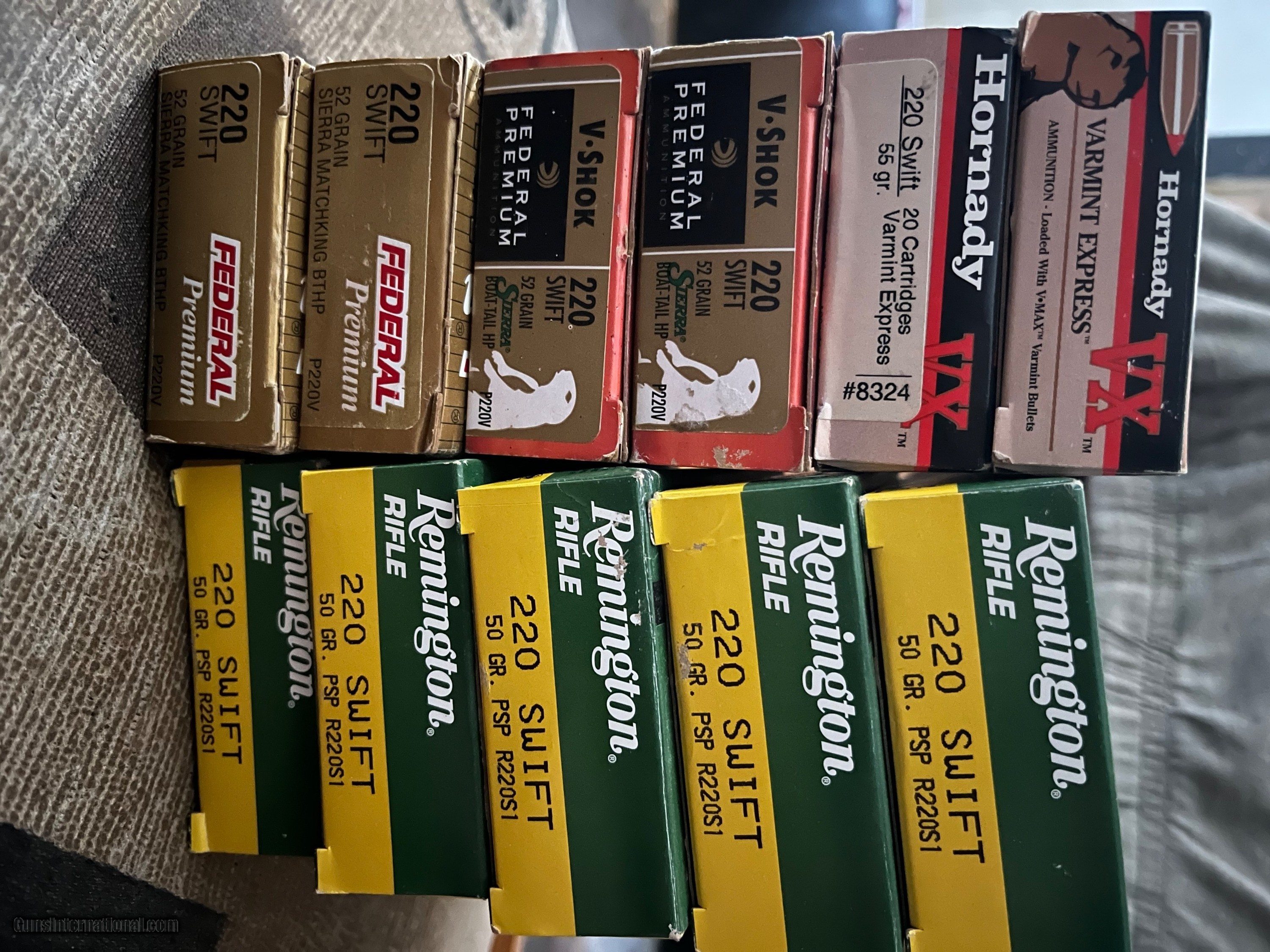 220 Swift Ammo Ammunition 216 Assorted Rounds