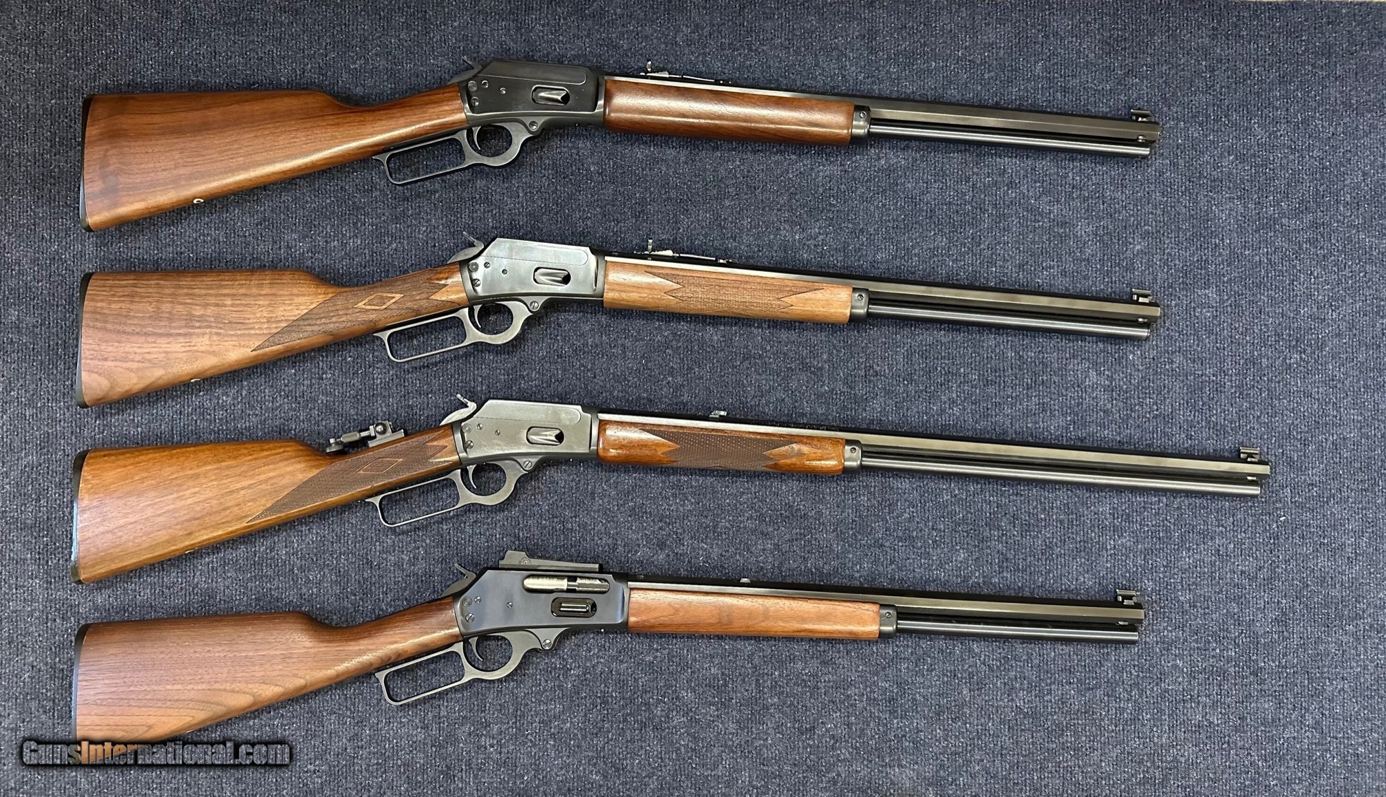 FOUR MARLIN COWBOY RIFLES WITH OCTAGON BARRELS: 357, 44, 45 &45-70