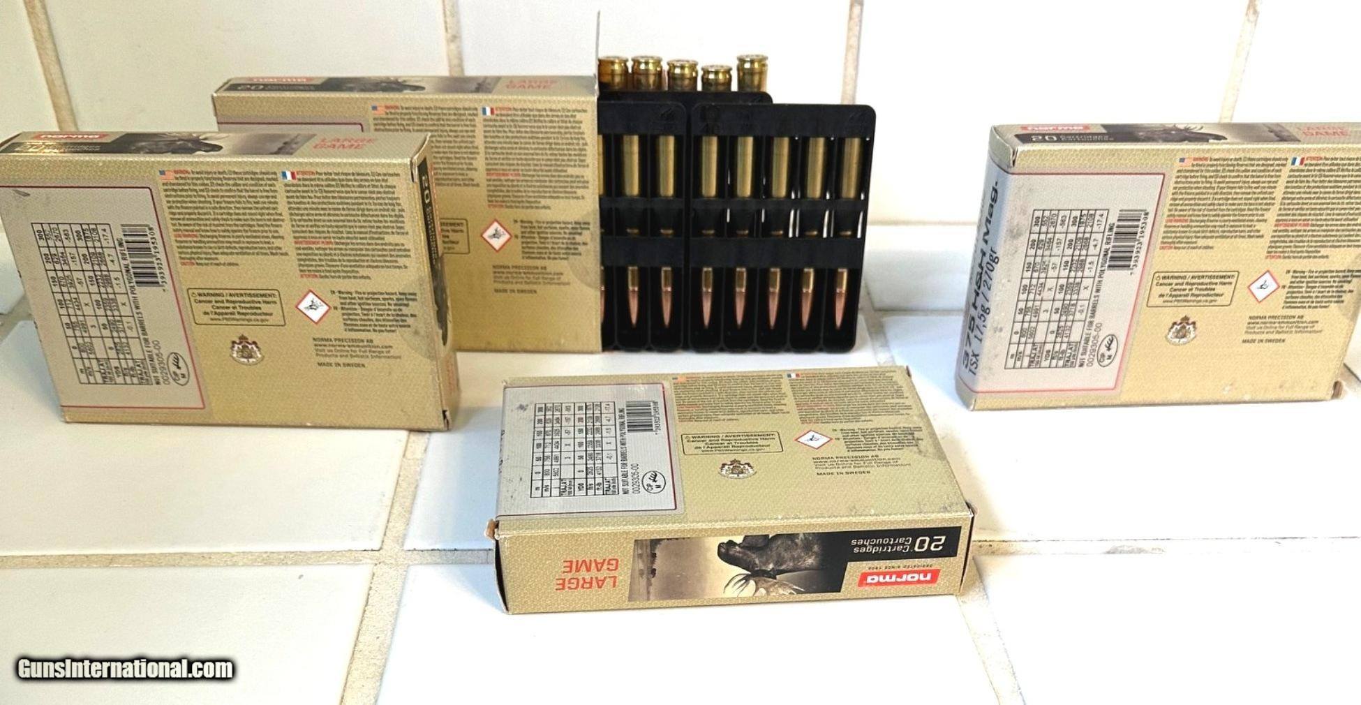 NORMA Rifle Cartridges 270 grain TSX for the 375 H&H
