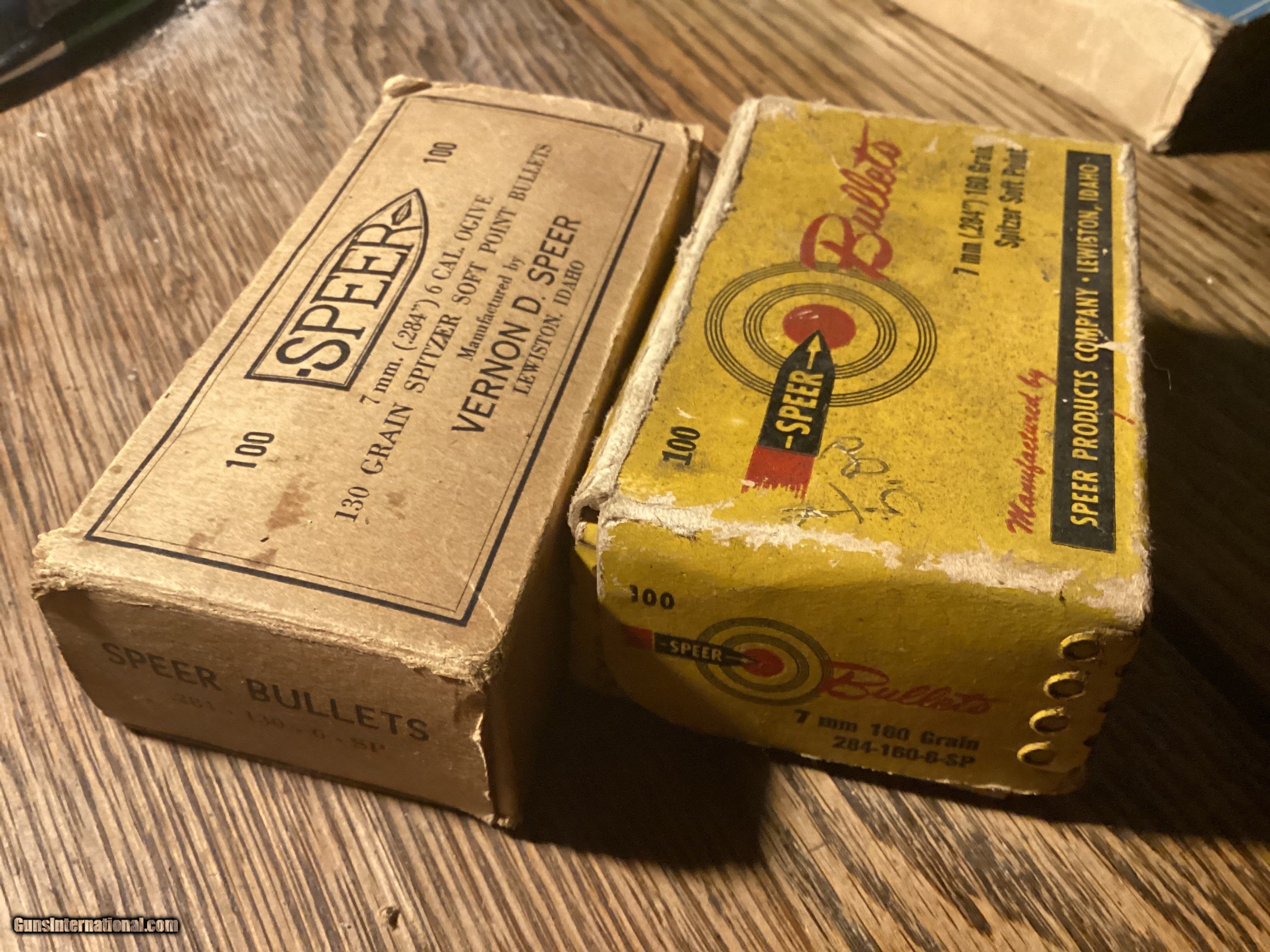 Two vintage full boxes of Speer, 7 mm 130g&160g .284