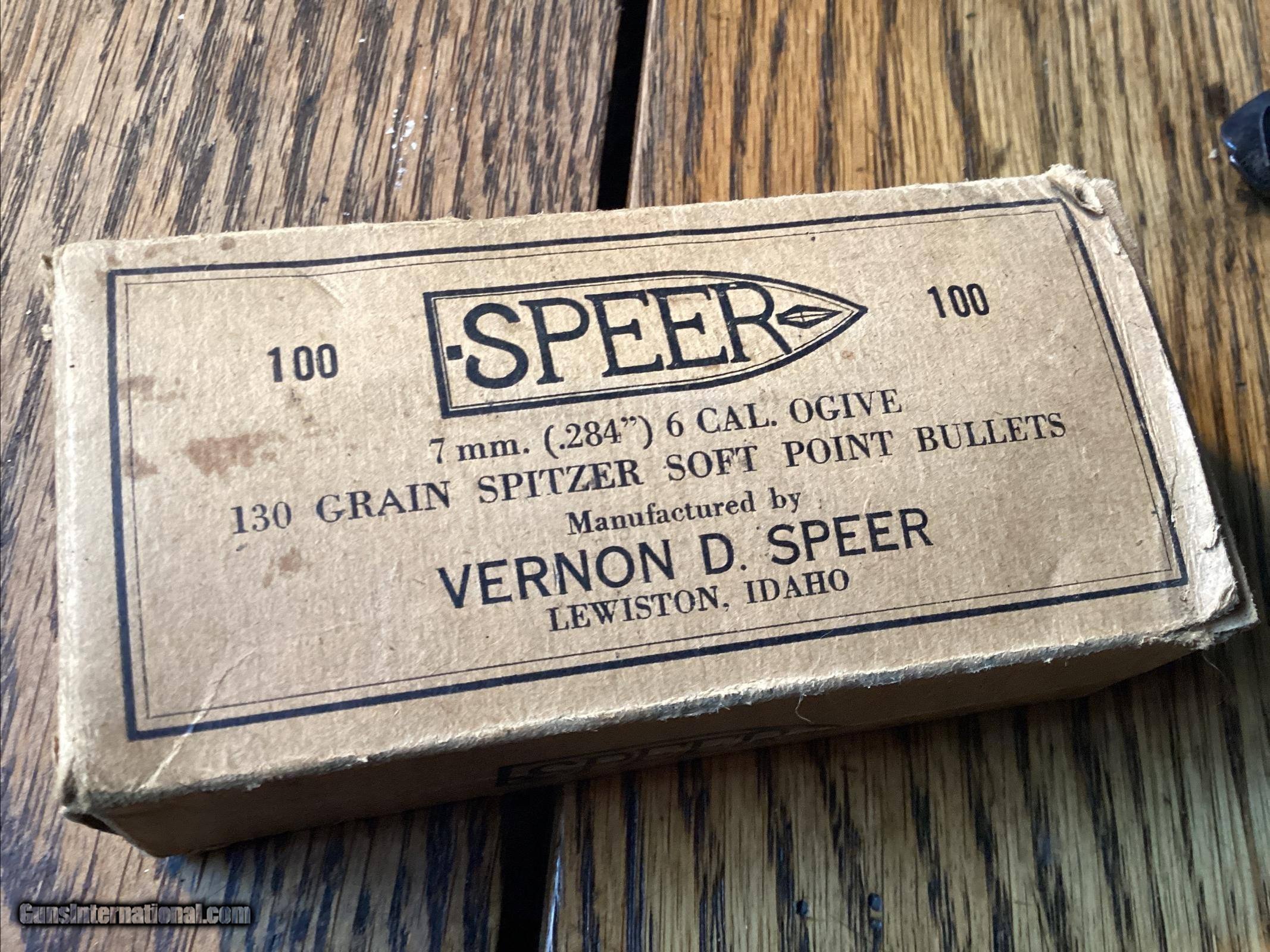 Two vintage full boxes of Speer, 7 mm 130g&160g .284