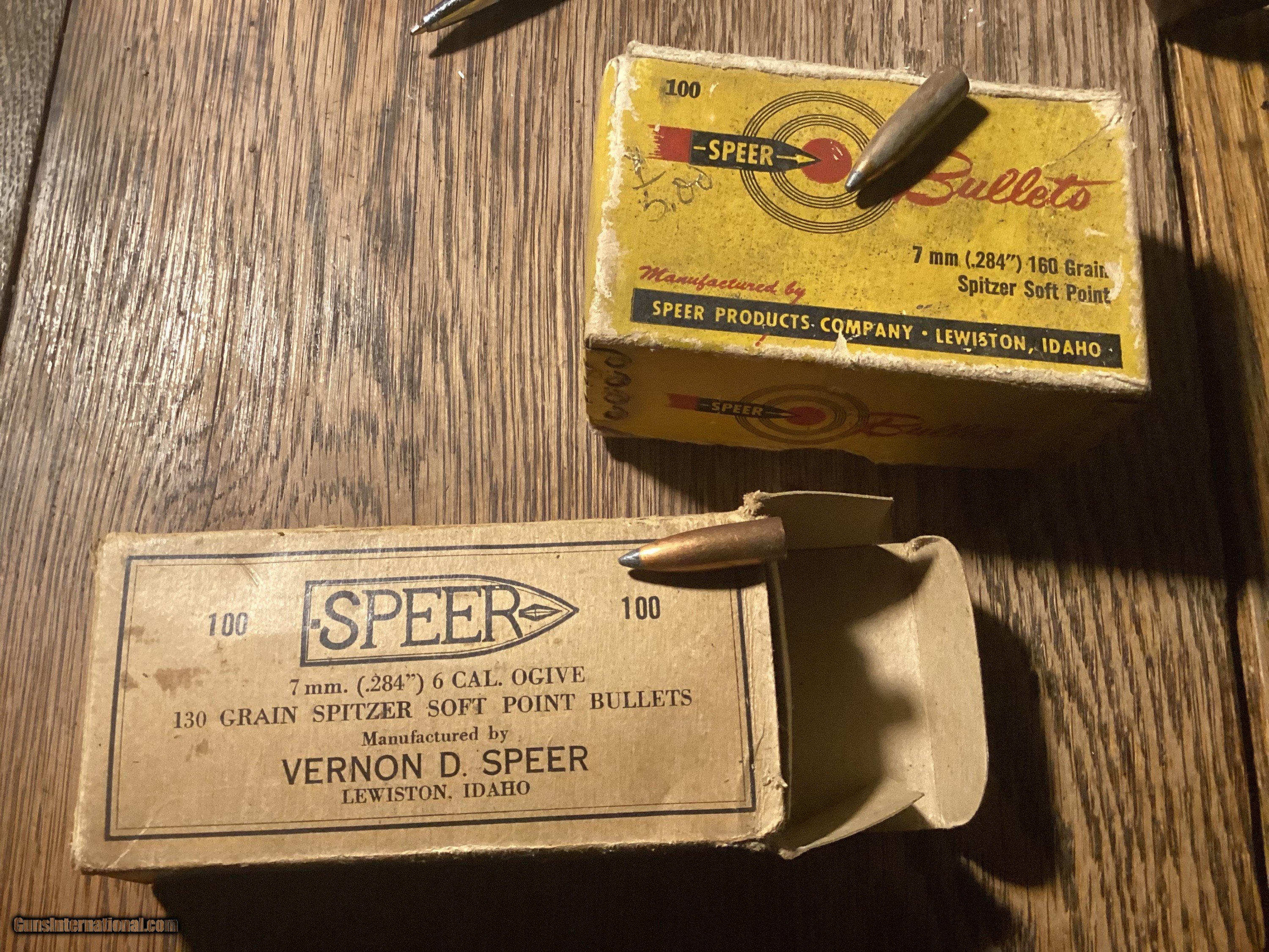Two vintage full boxes of Speer, 7 mm 130g&160g .284