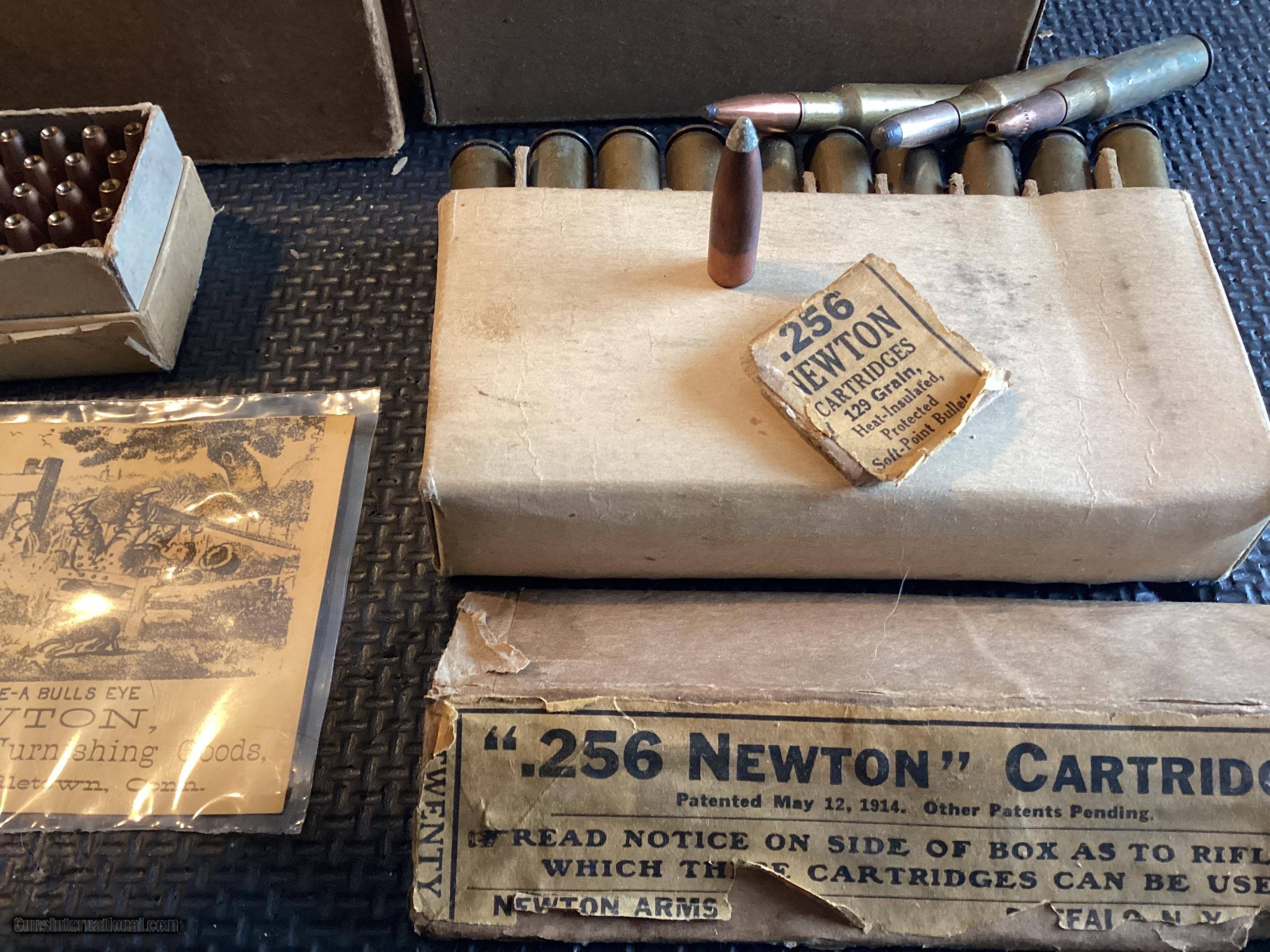 256 Newton cartridges 40 loaded and 26 pieces of brass and 50 vintage ...