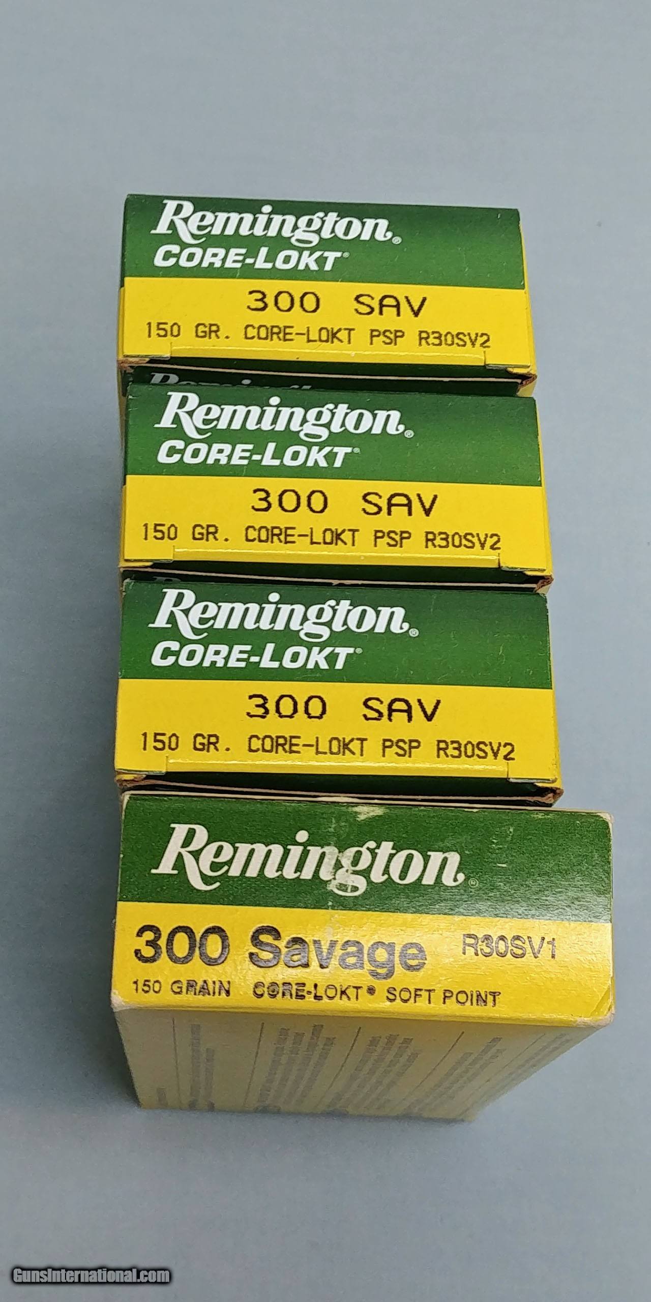 Four Full Factory Boxes of Remington 300 Savage 150 Grain Core-Lokt PSP ...