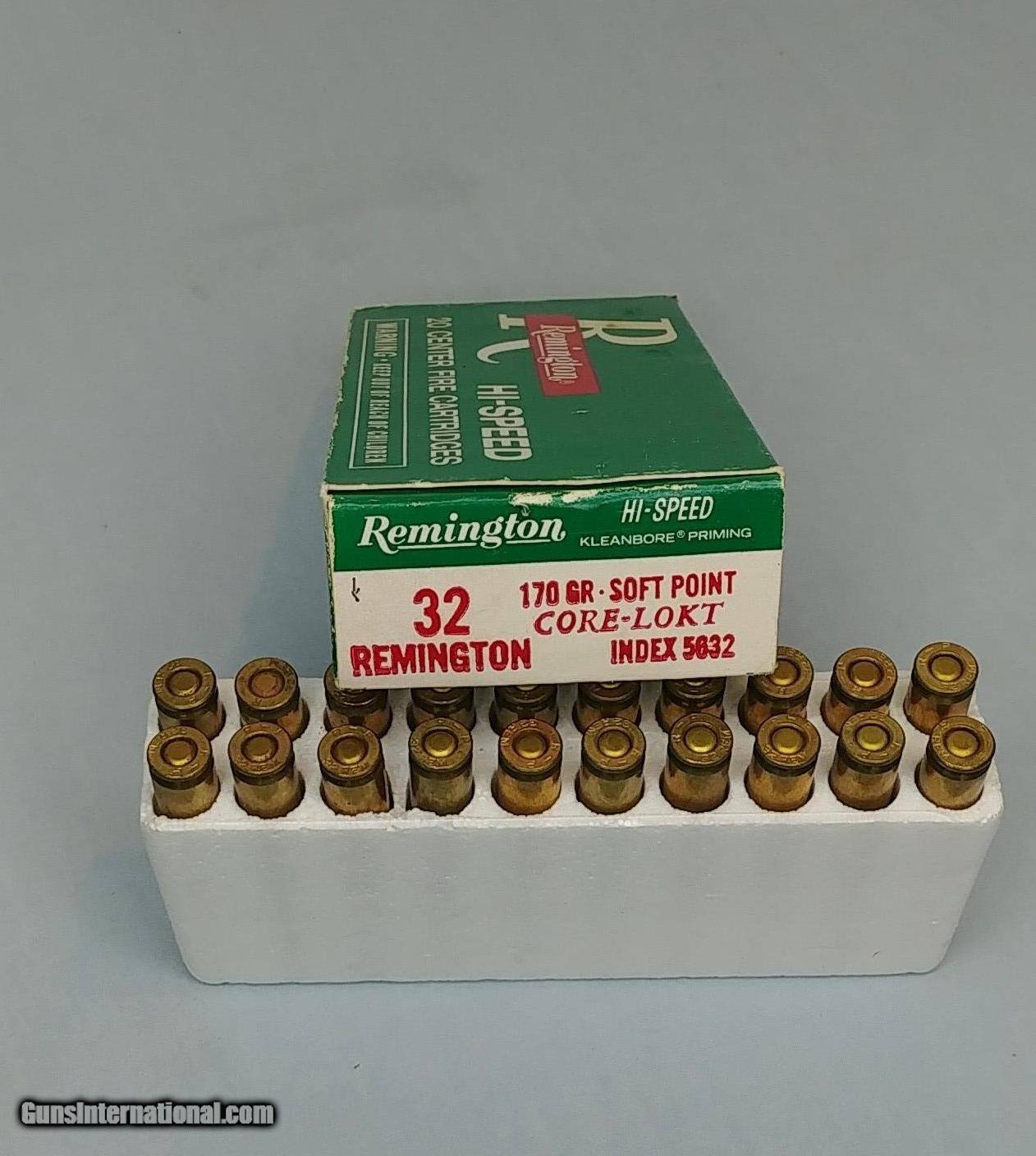 Full Box of Remington 32 Remington 170 Grain Core-Lokt Soft Point Ammo ...