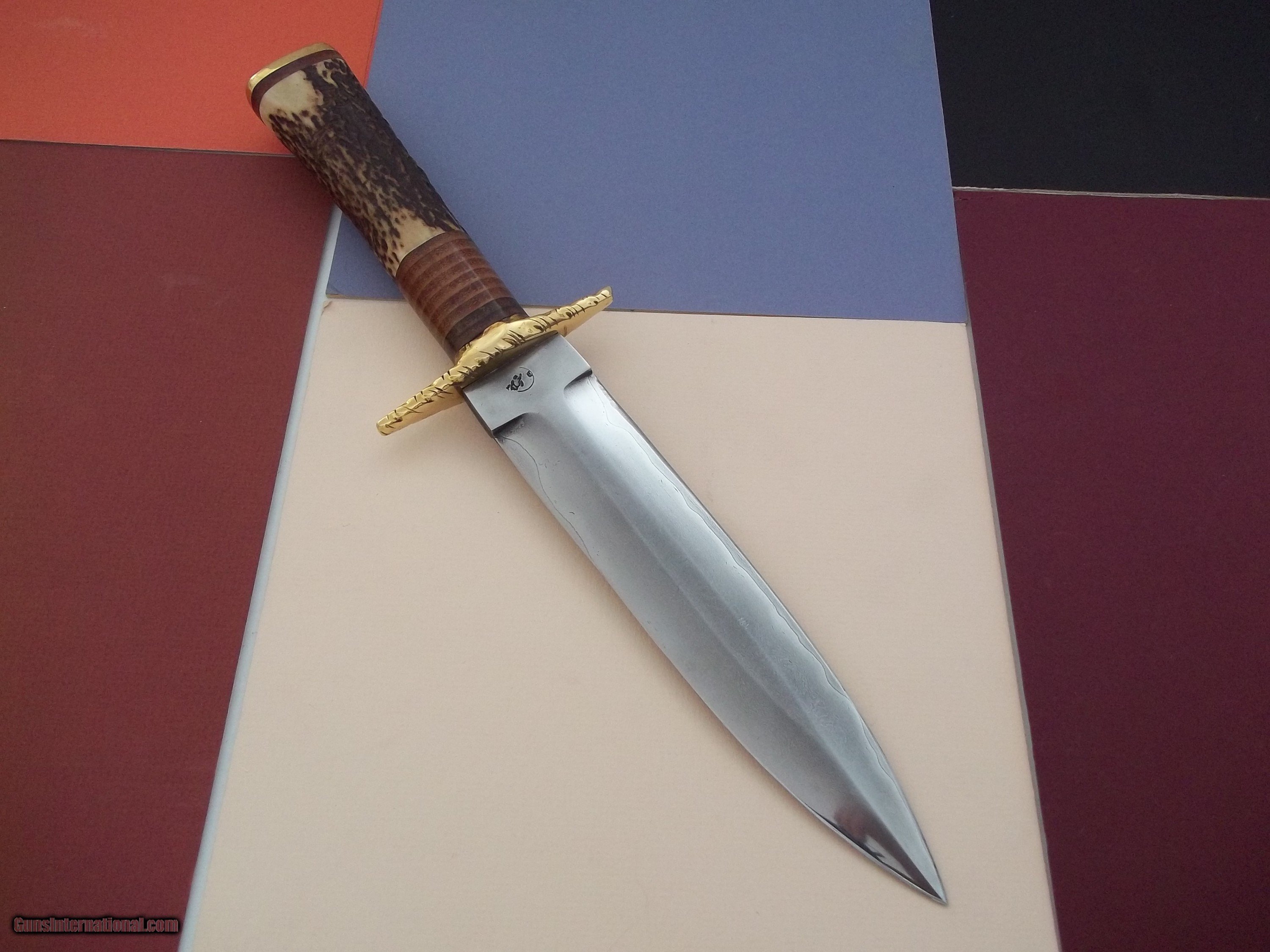 Thierry Le Senecal Medieval Hunting Dagger Fancy File Work Brass Butt ...