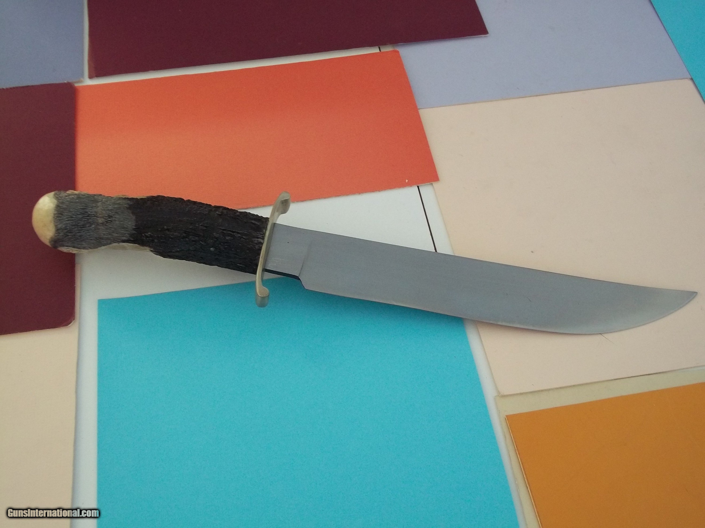 James L. Batson,Jr. "GOLIATH" Bowie Sambar stag crown stag ahndle ...