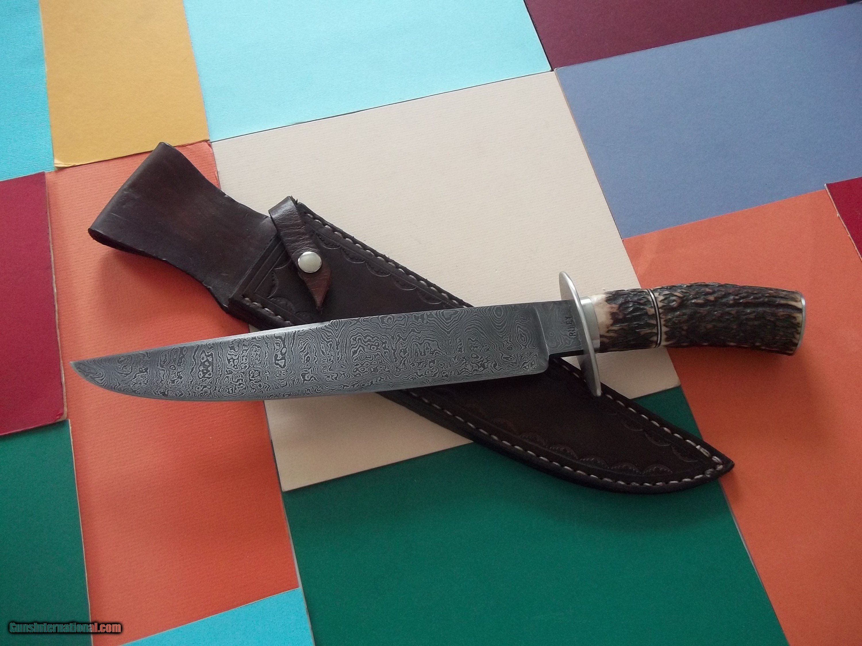 Dennis Riley One-of-A-Kind Southern Governor's Bowie Damascus-Stag ...