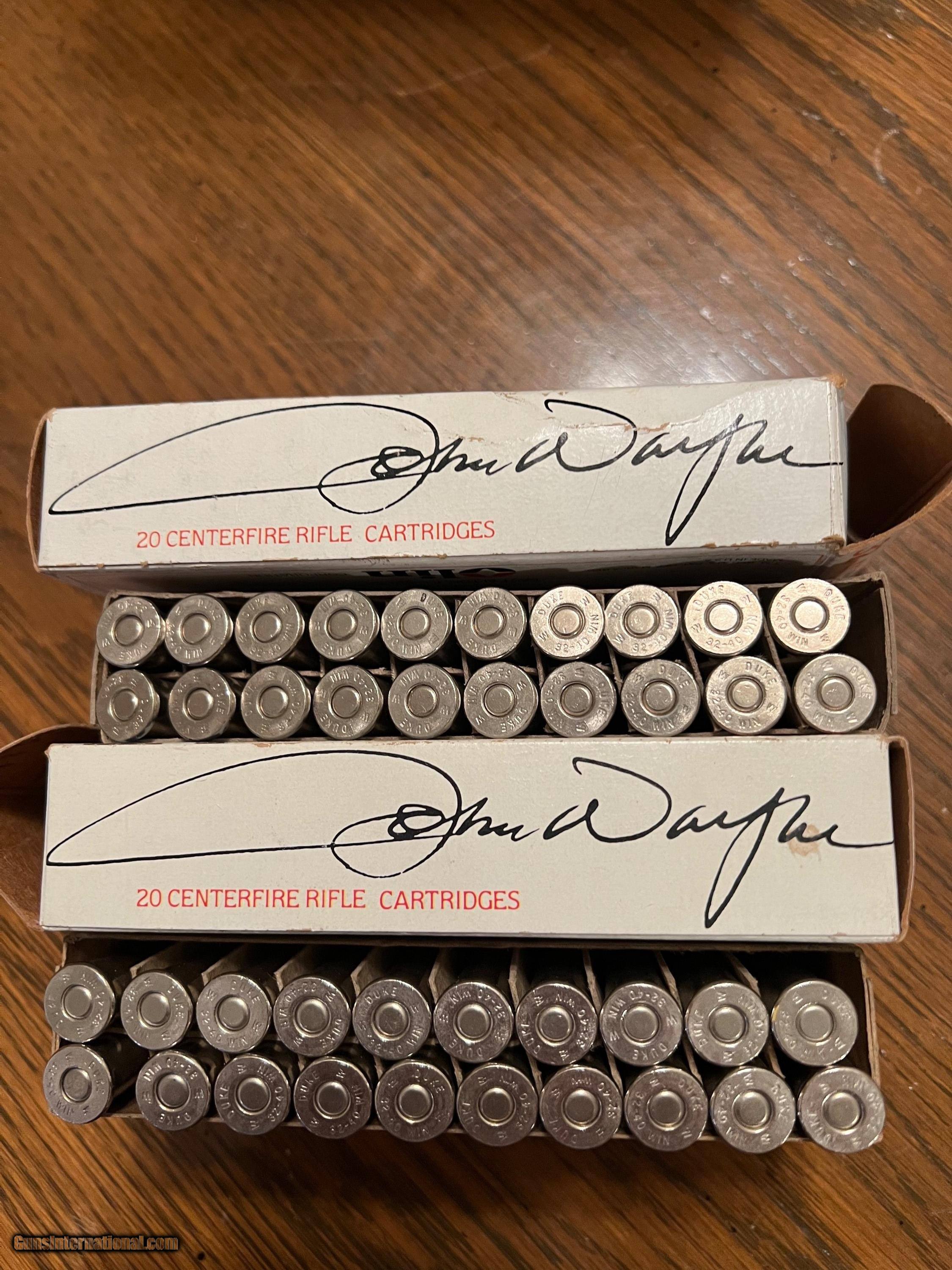 WINCHESTER. JOHN. WAYNE. 32-40. Ammo