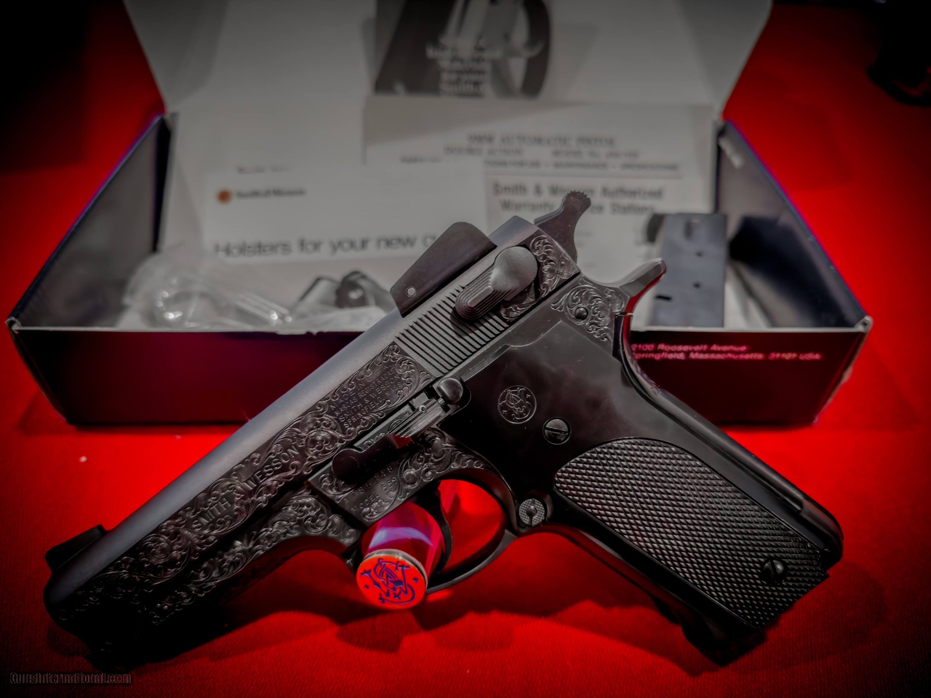 1 of 50 Beautiful Blue Factory Engraved Smith & Wesson Model 559 for sale