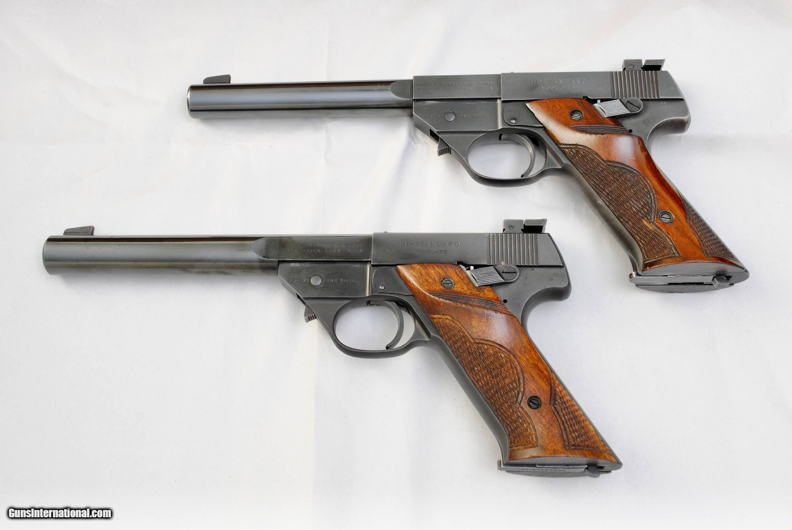 TWO VINTAGE HIGH STANDARD TARGET PISTOLS - MODEL GD AND MODEL GE