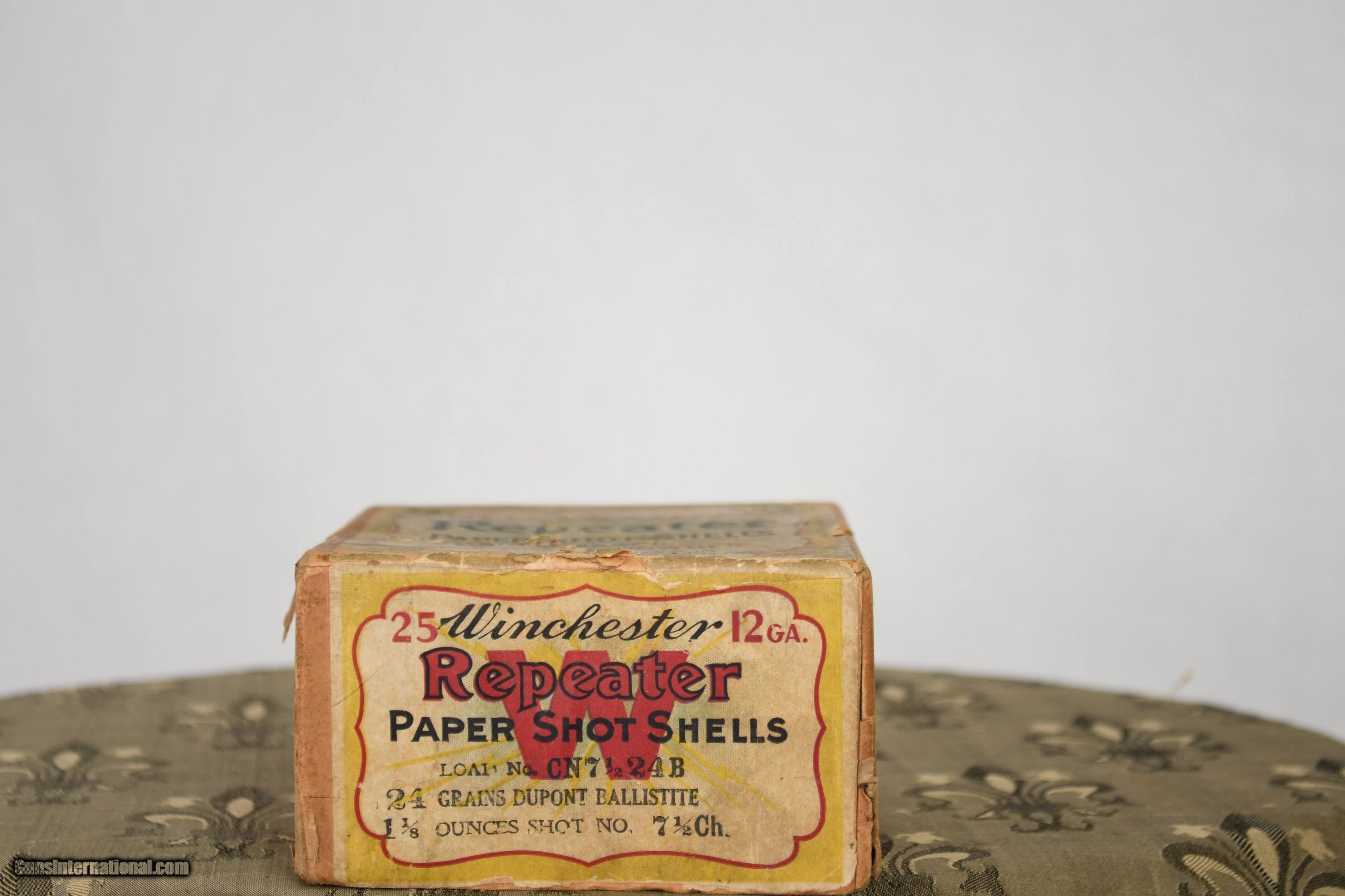 VINTAGE WINCHESTER REPEATER PAPER SHOTSHELLS TWO PIECE BOX
