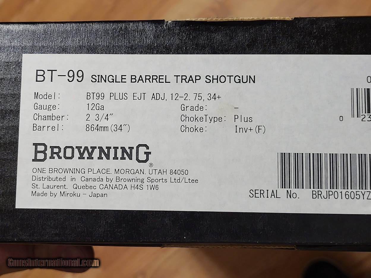 Browning BT-99 Plus 34" High Rib 12ga 2.75"