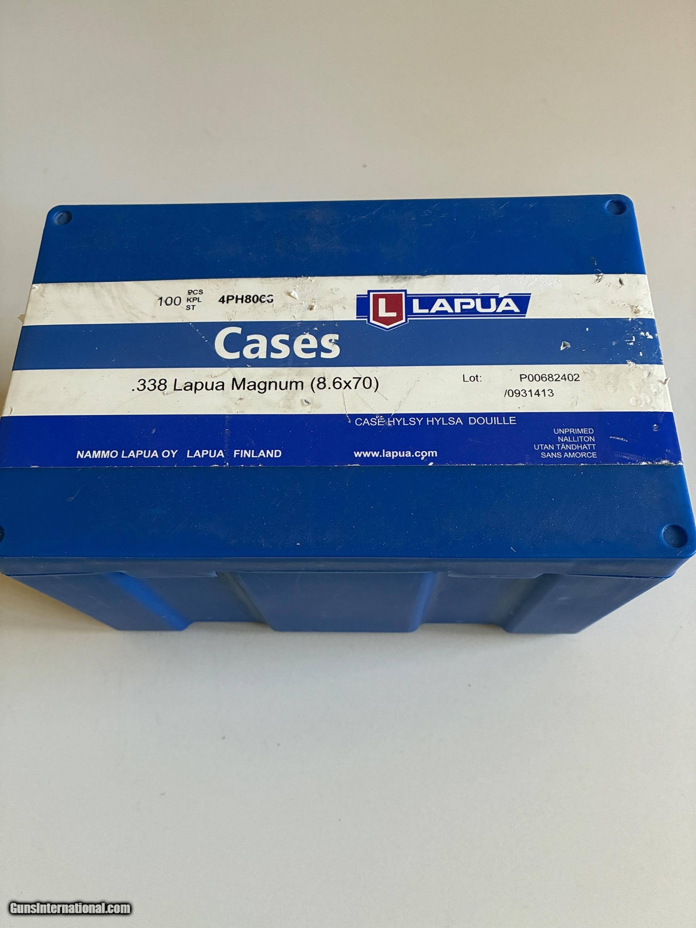 Lapua brand .338 Lapua Magnum Factory New Brass... unfired, no primers