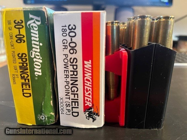 Remington & Winchester 30-06 Springfield 180 grain SP: 74 cartridges