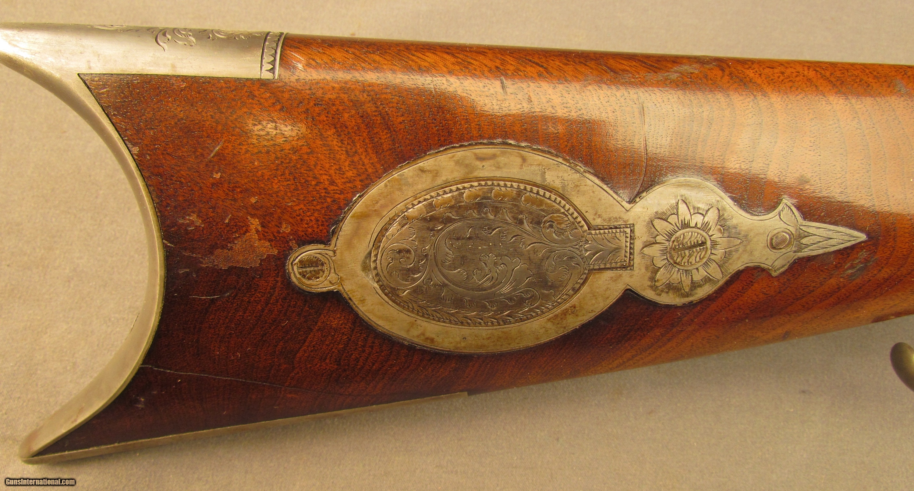 Cased Percussion Rifle and Accessories by Nathan Whitmore of New York