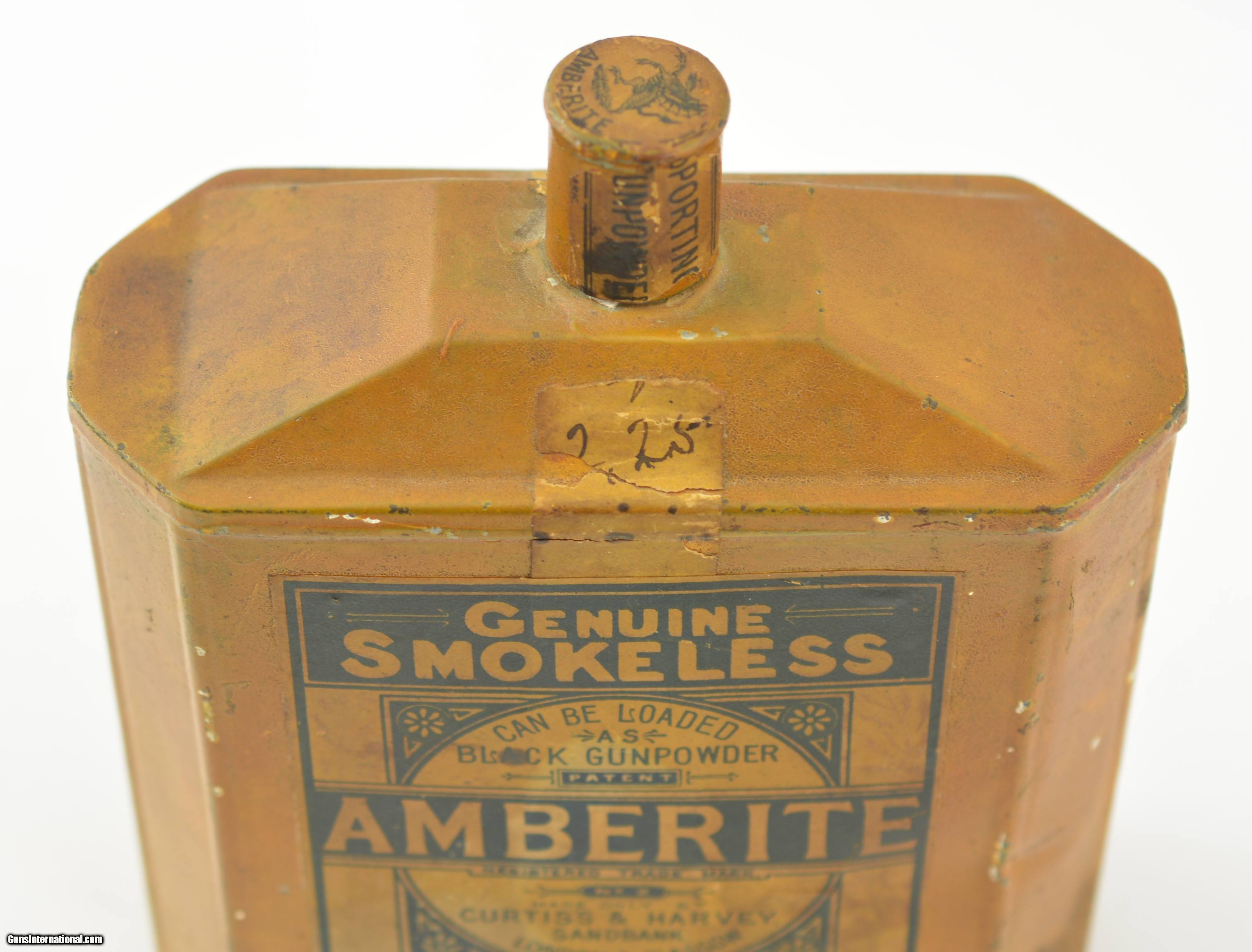 Vintage Curtiss and Harvey English Amberite Powder Tin
