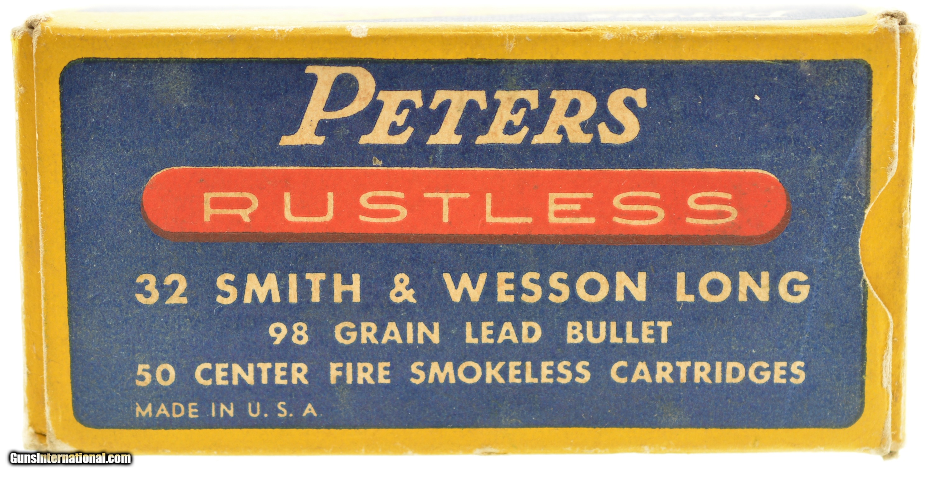 Vintage Peters 32 Smith & Wesson Long Ammo 98 Grain Lead Bullets Full