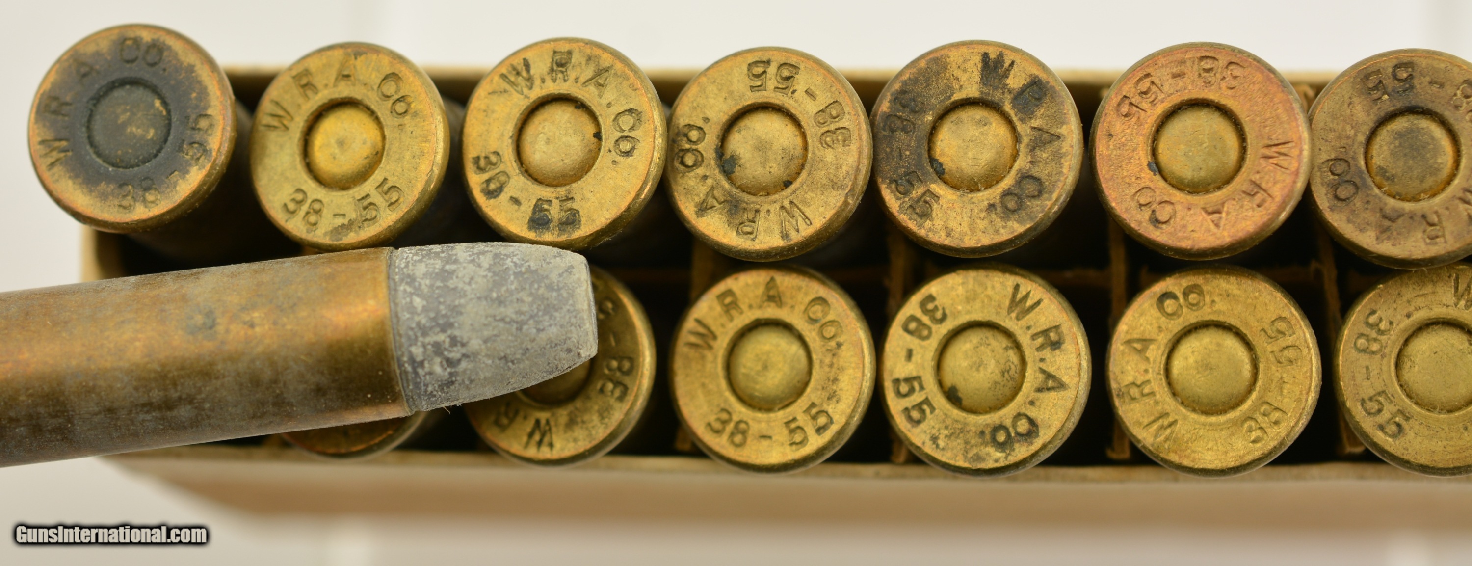 Excellent Early 1st Type Black Powder Winchester 38-55 Ammo