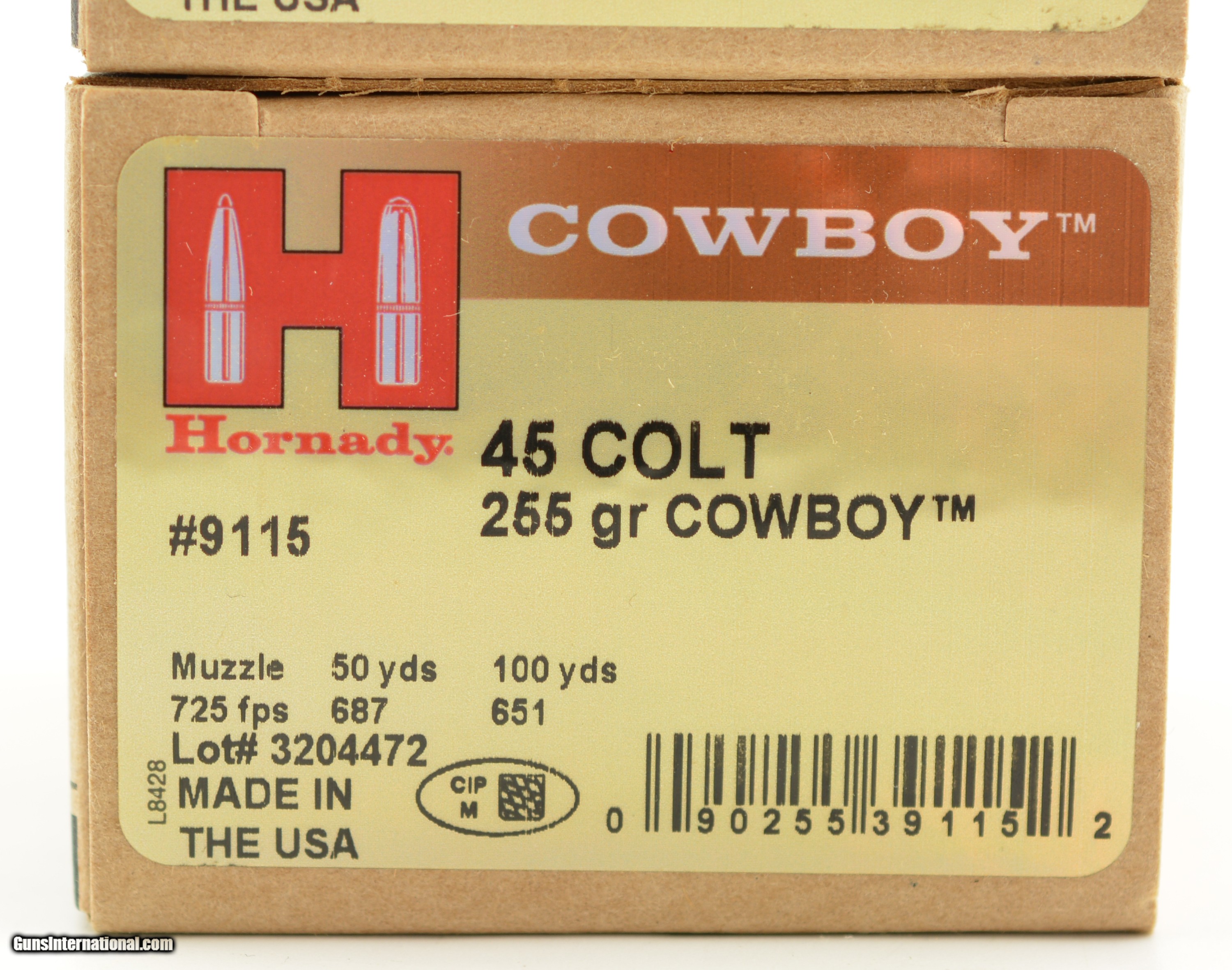 2 Boxes Hornady 45 Colt Ammunition 255 Grain Cowboy 40 Rounds