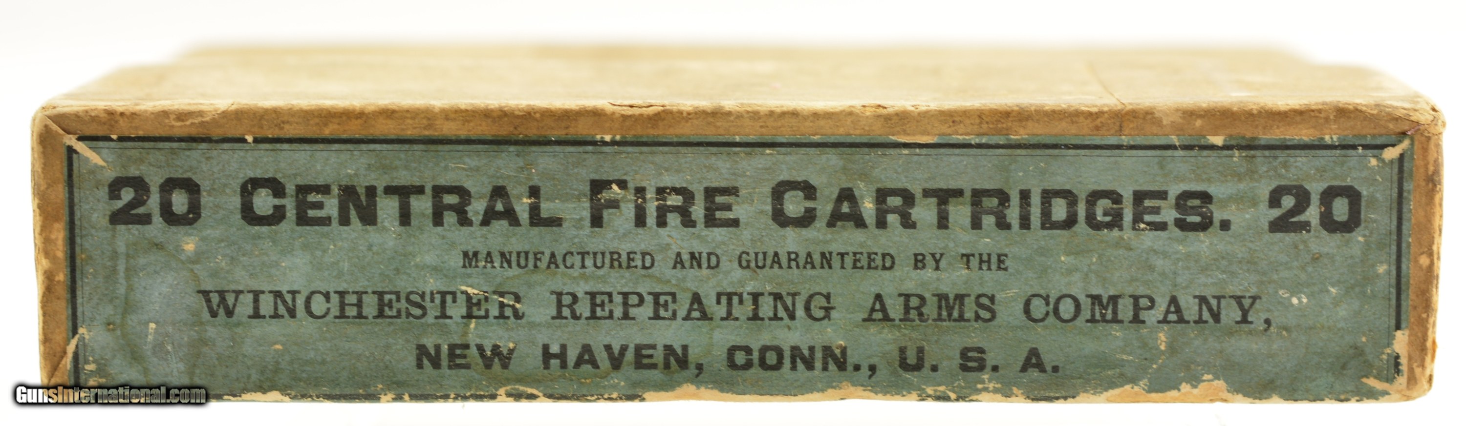 Scarce Early Black Powder Blue Label Winchester 32-40 Ammo 1st Type