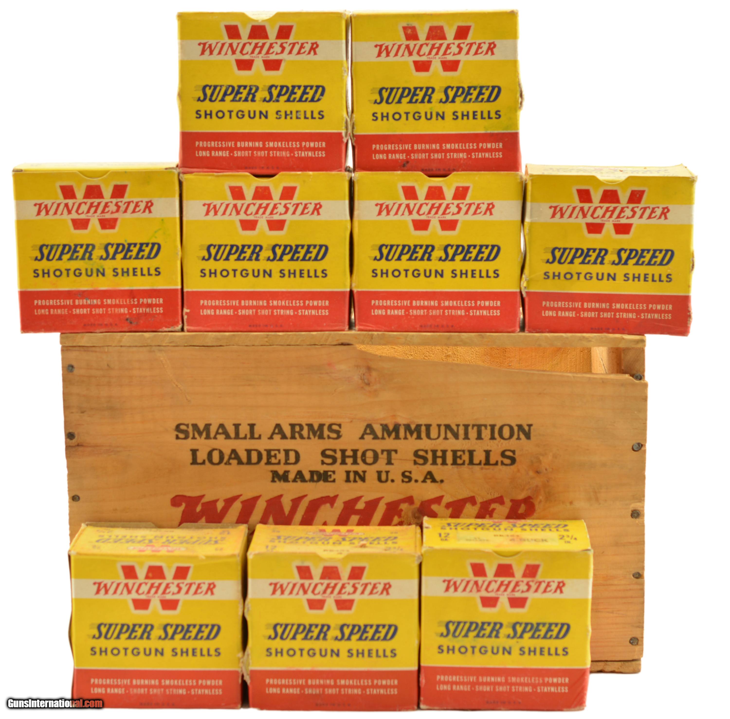 Vintage Winchester Super-Speed Paper 12ga. 2 3/4" 4 Buck Shells Crate