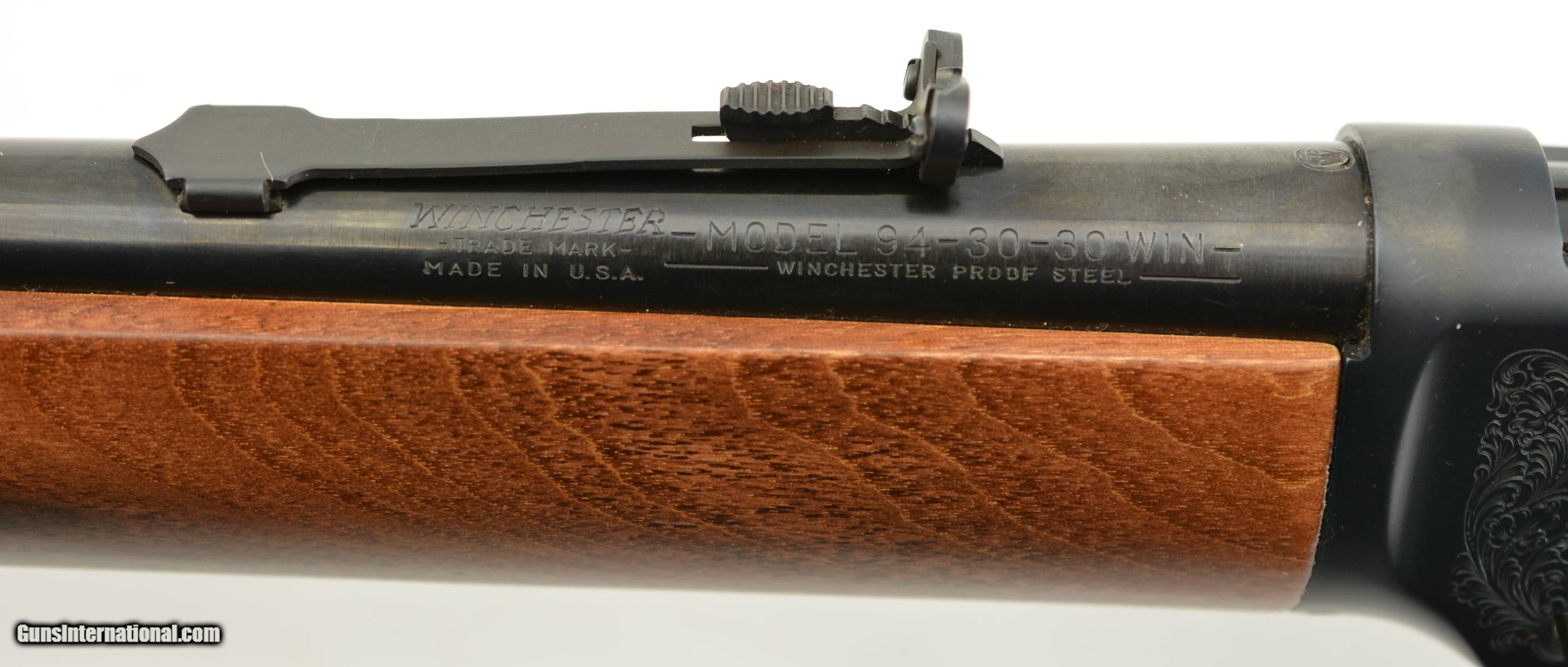 Engraved Winchester 94 Src Large Lever Loop Wrangler 30 30 Pre Safety
